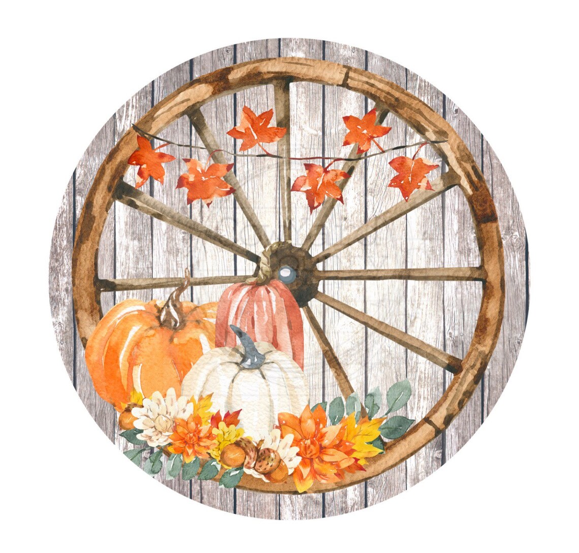 Fall Wagon Wheel Round Png Fall Png Halloween Sublimation - Etsy