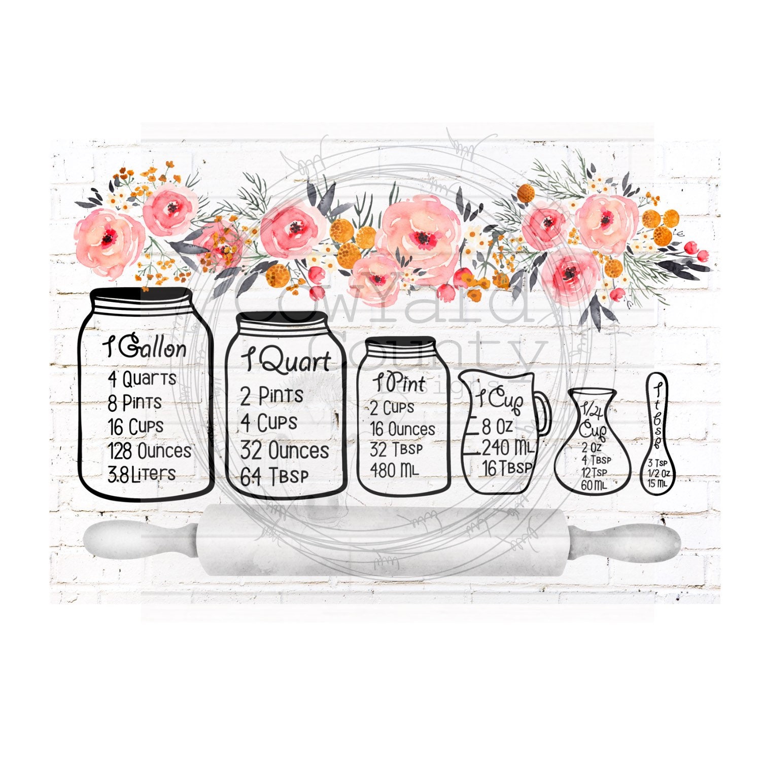 Measurement Cutting Board Design, Kitchen Sublimation Images, Rectangle ...