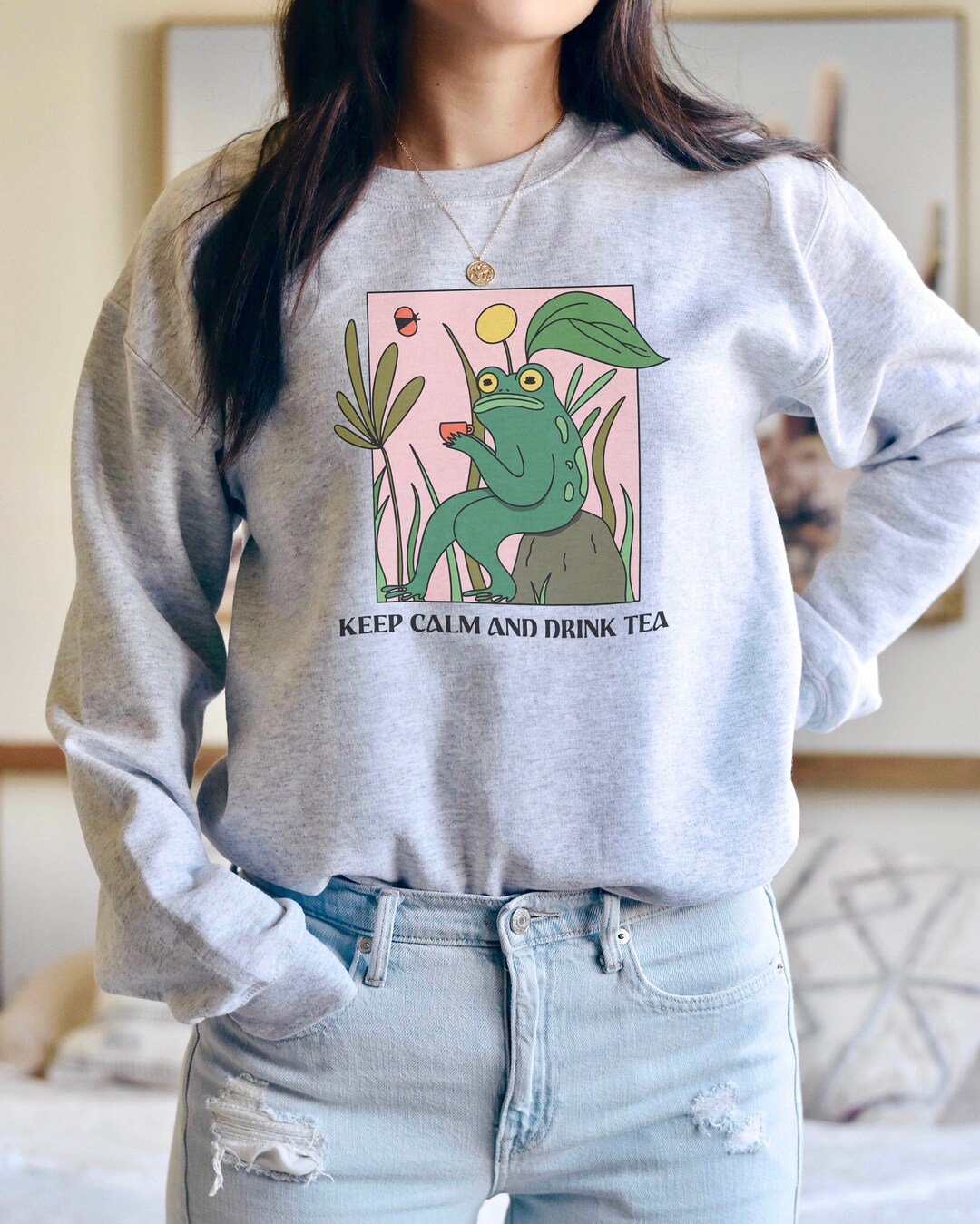 Cute Frog Sweatshirt Unisex Jumper Frog Sweater Frog T Etsy