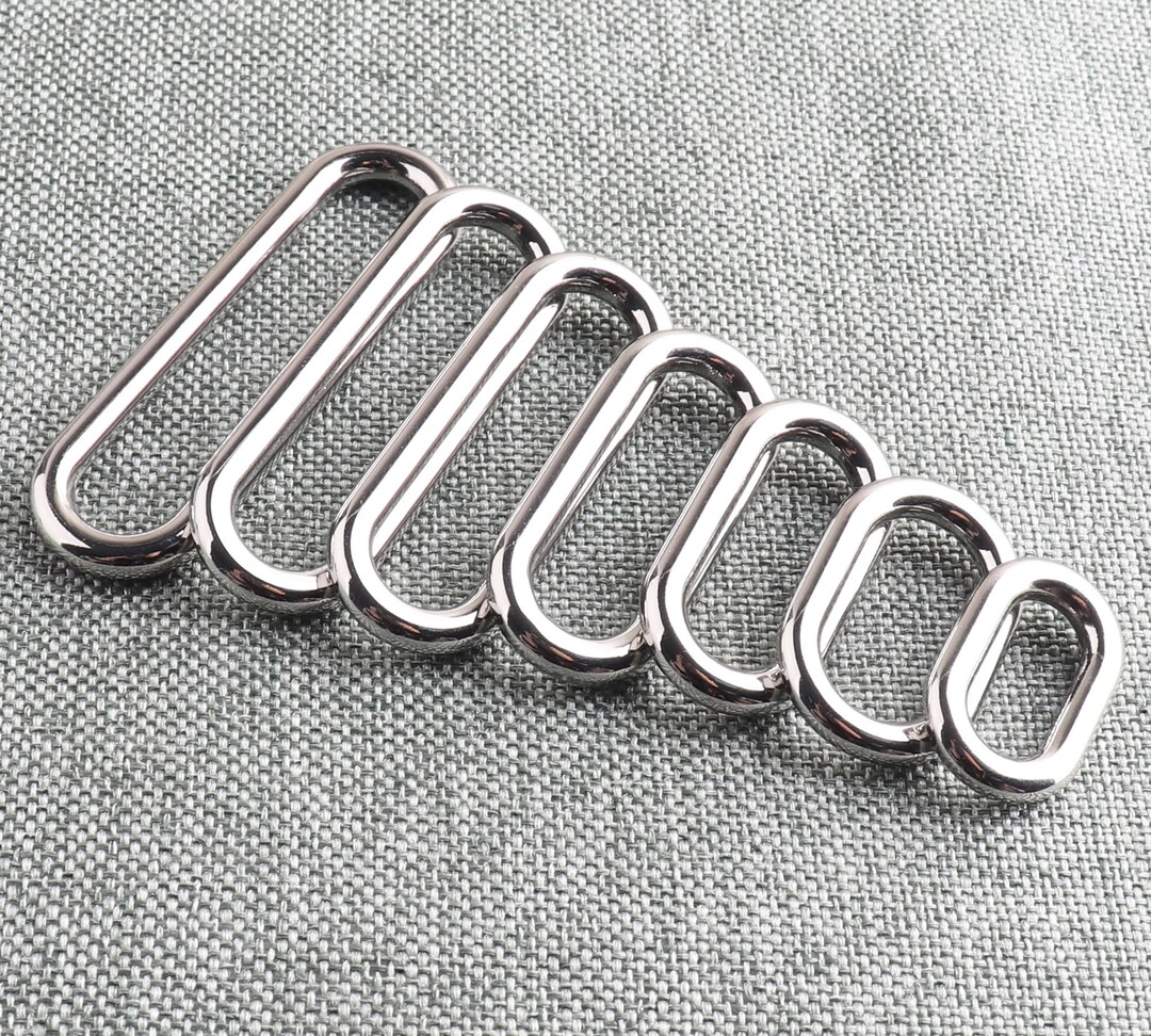Oval Link Silver Connector Ring 16-50mm Rectangle Slide Buckle ...