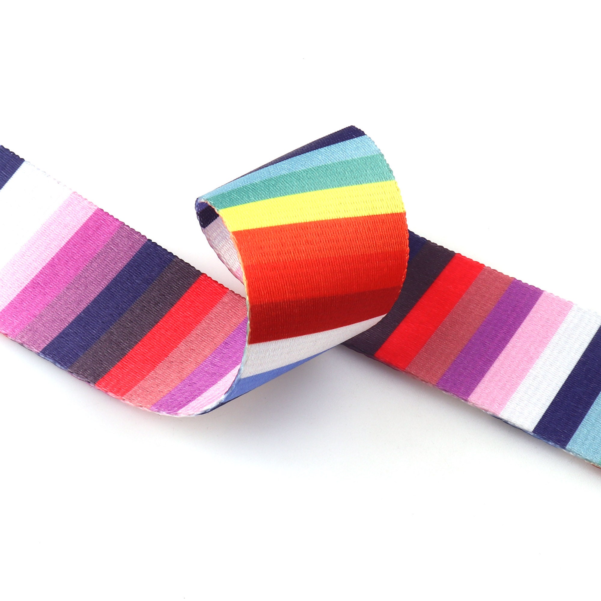 Rainbow Webbing Striped 50mm Soft Webbing 2 Inch Ribbon for - Etsy