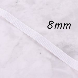 Elastic Rope White Color Flat Elastic Rope Elastic Band Stretch Cord ...