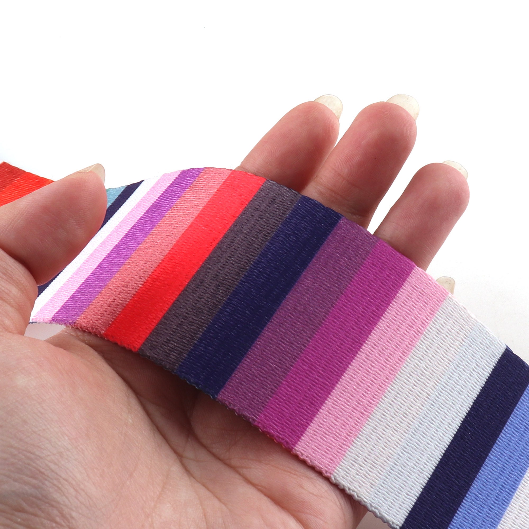 Rainbow Webbing Striped 50mm Soft Webbing 2 Inch Ribbon For | Etsy