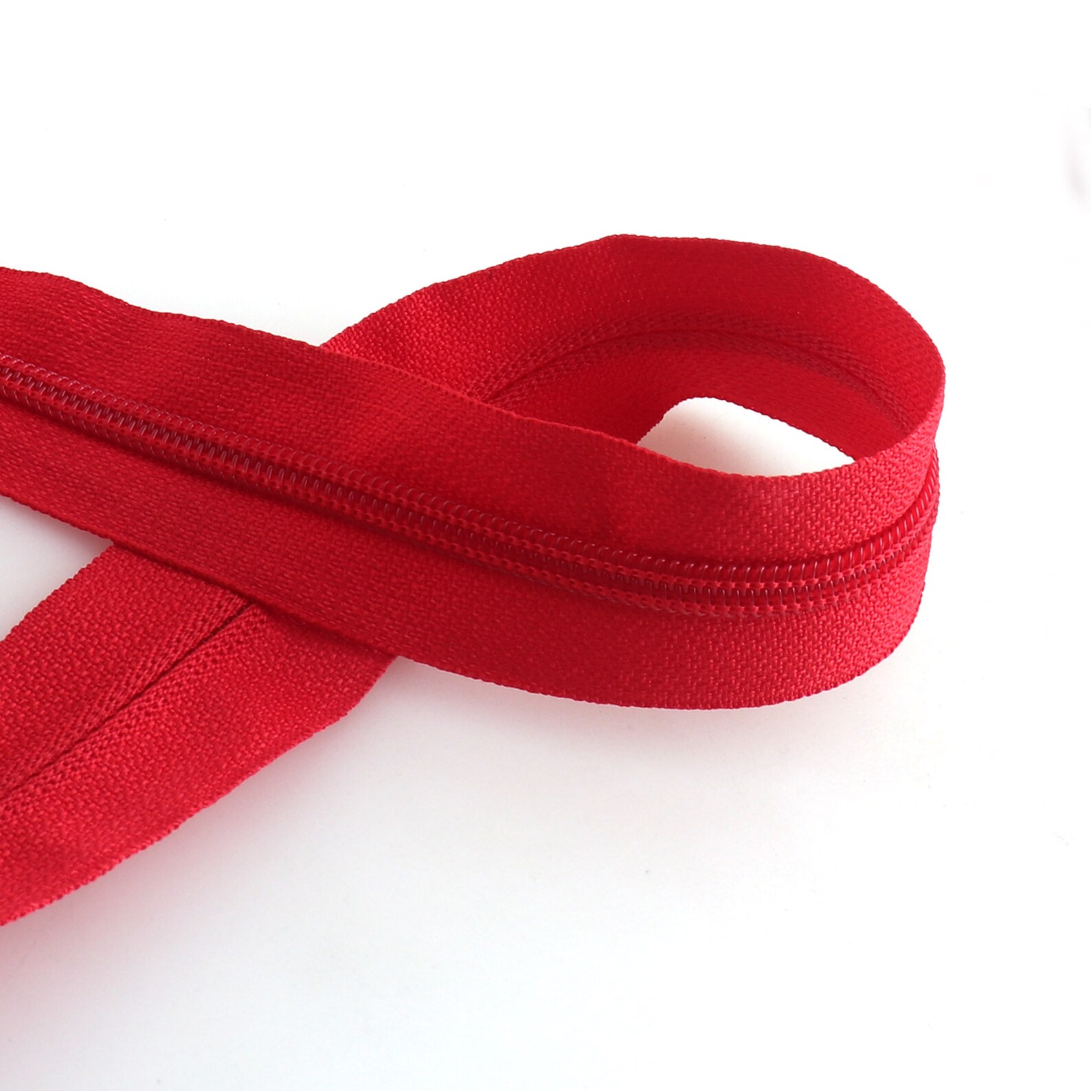 Zipper Tape With Coil Teeth Roll of Knit Zipper Tape in Hot Red&red ...
