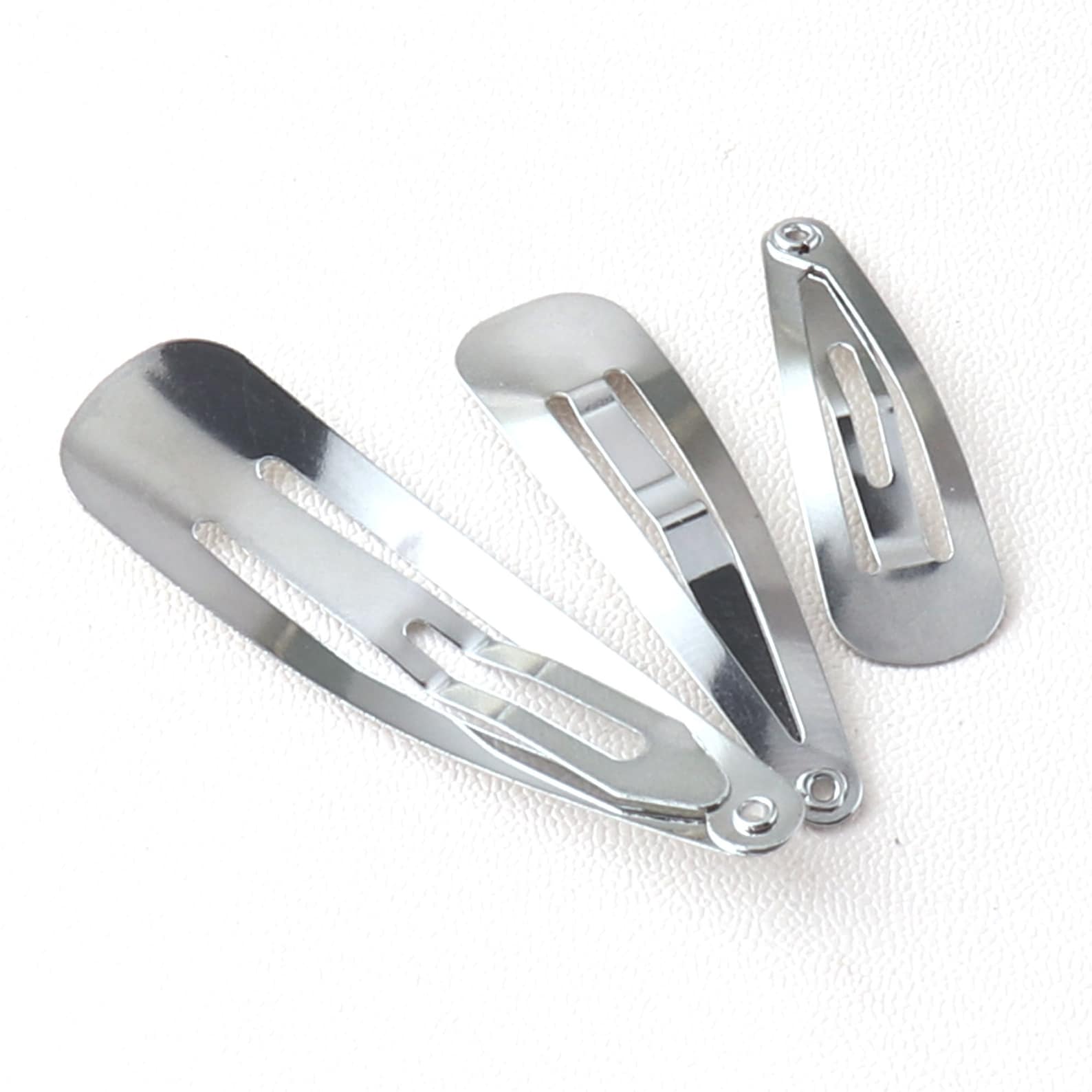 Snap Clips Silver Snap Hair Clips Mini Tear Drop Clips 31/39/49mm Clips ...