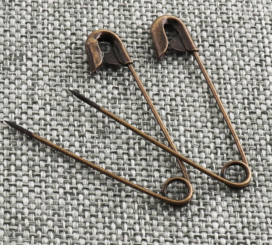 Antique Bronze Safety Pins Small Needles 31mm Brooch Kilt Pins Bulk ...