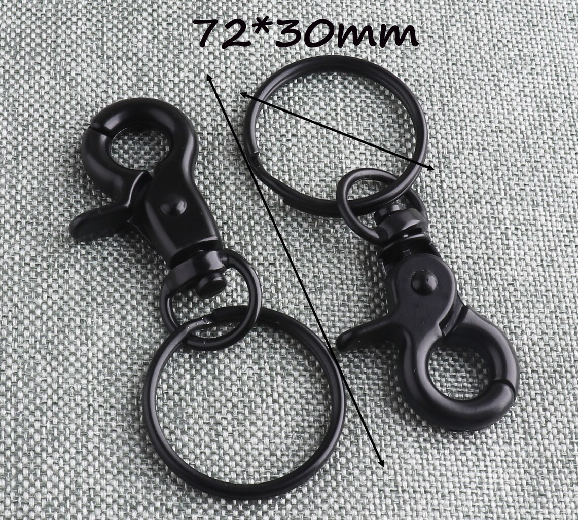 Lobster Swivel Clasp With Key Chain Ring Plated Silver/black - Etsy