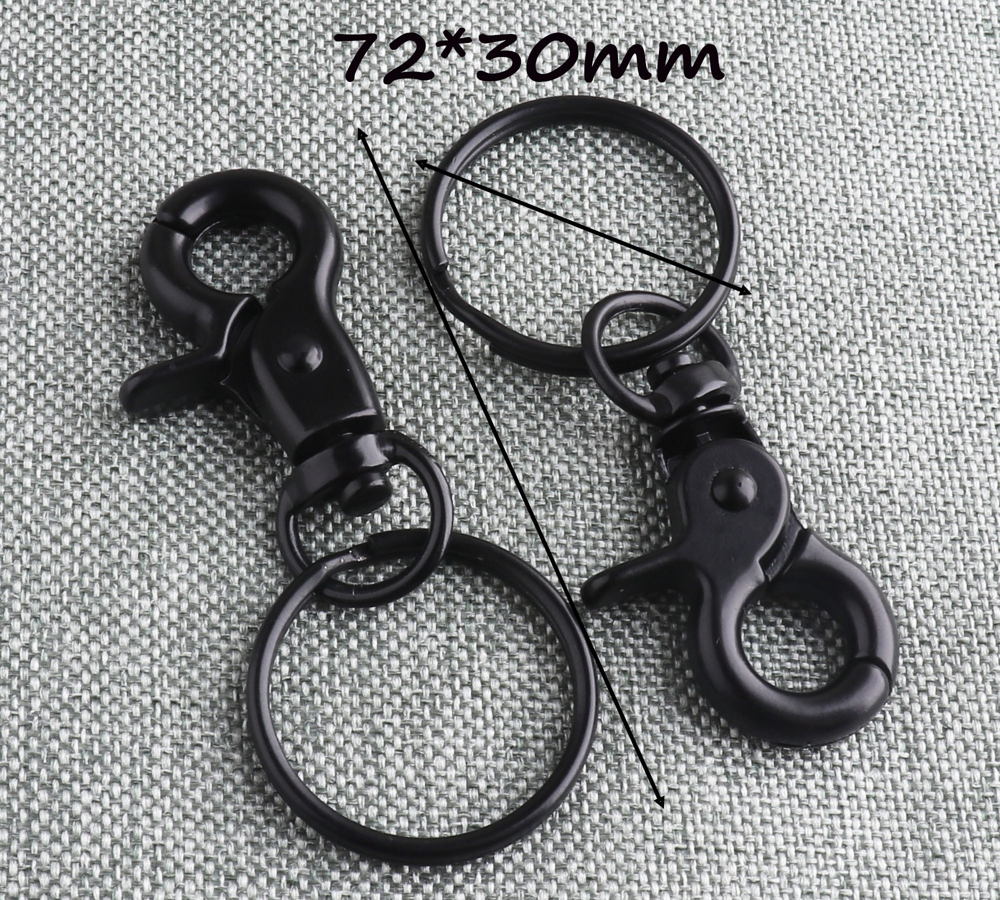 Lobster Swivel Clasp With Key Chain Ring Plated Silver/black 72*30mm ...
