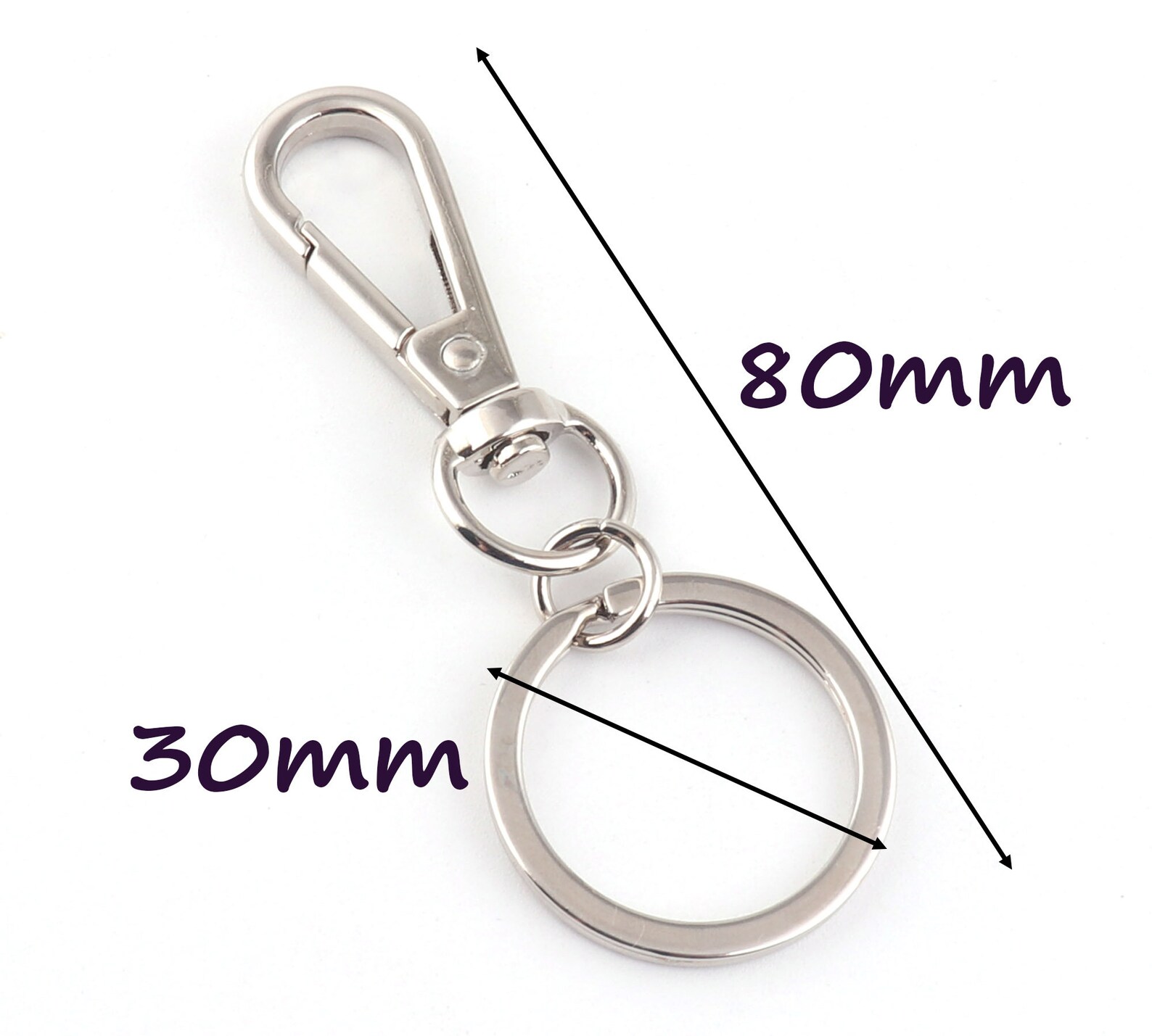 Silver Key Chain With Lobster Clasp Swivel Clasp 80mm Bulk Key - Etsy