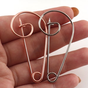 10pcs Safety Pins 55mm Large Metal Sewing Pins Stitch Markers Brooch ...