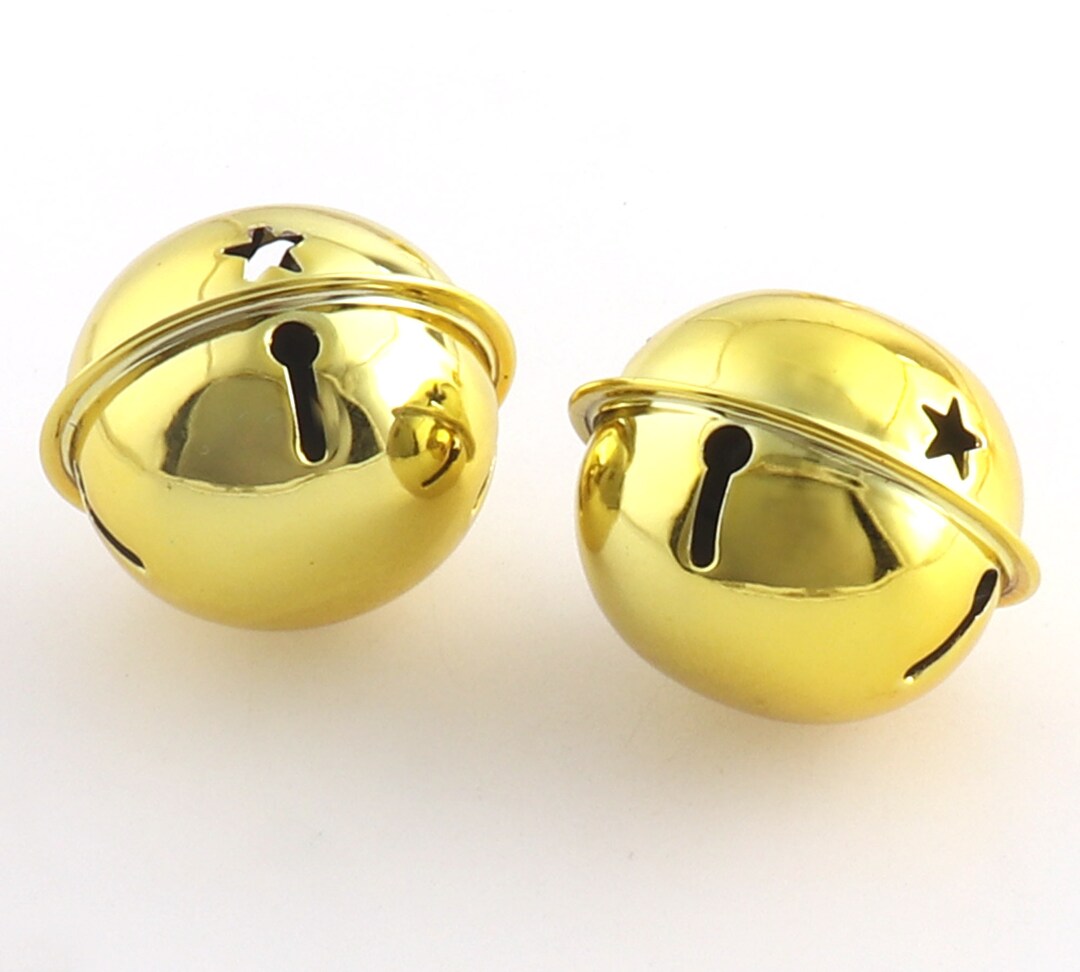 Jingle Bell Star Gold Jingle Bells 40mm Large Jingle Bell Bell Charms ...