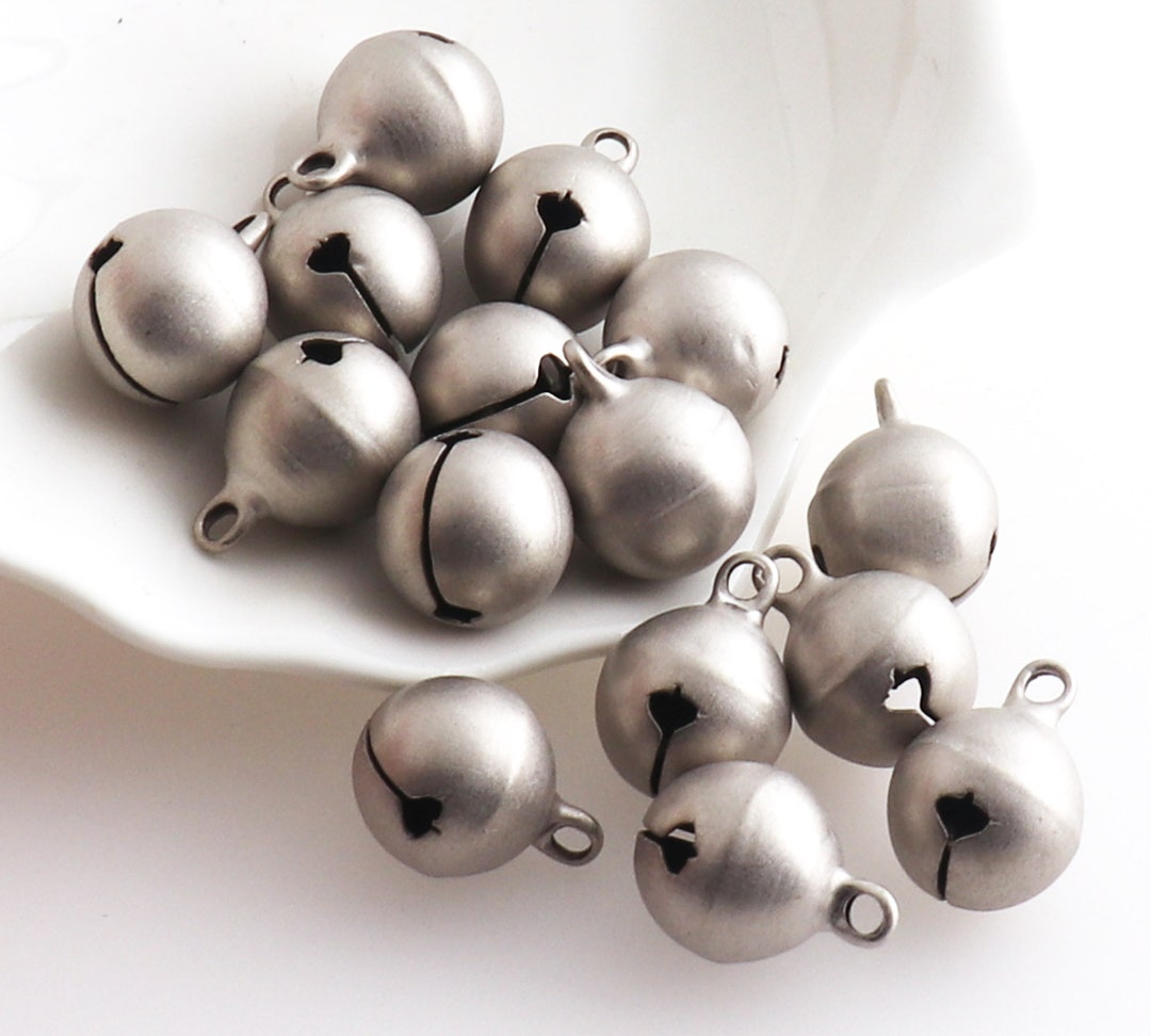 Jingle Bell Round Christmas Bells 16mm Matt Silver Tone Christmas Tree ...