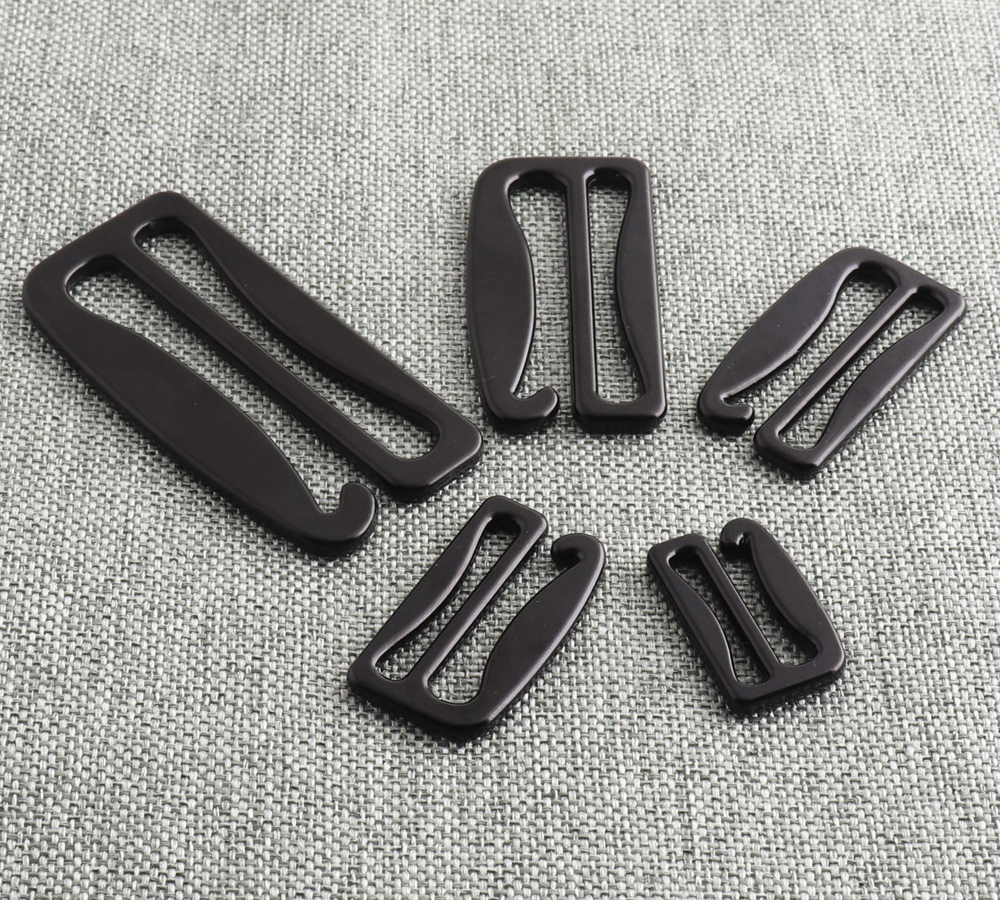 CHOOSE YOUR SIZE-G Hook Bra Hooks Metal Bra Sliders Black | Etsy