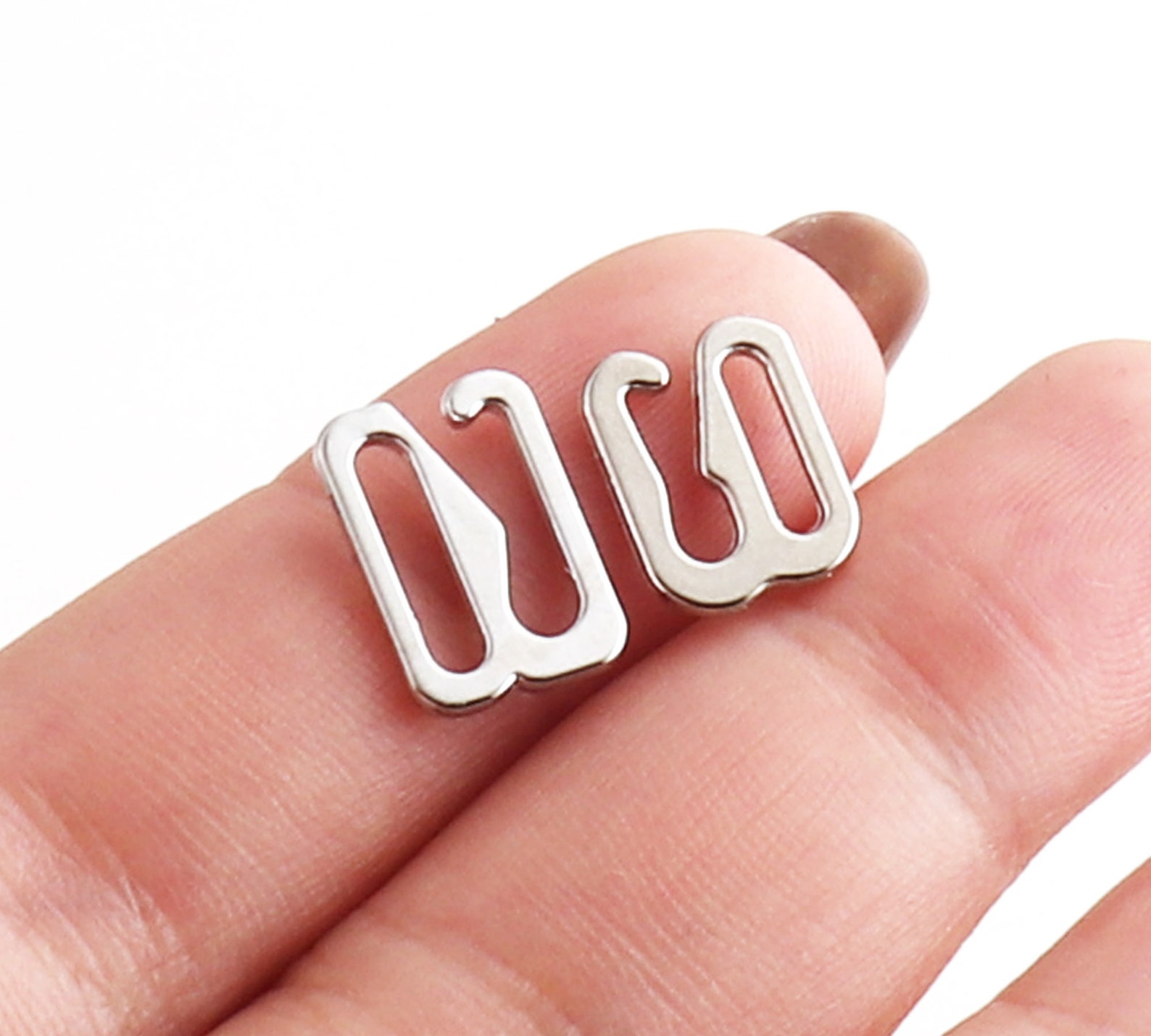 CHOOSE YOUR Size-bra Slider Hooks Silver 8/10mm Free Front - Etsy UK