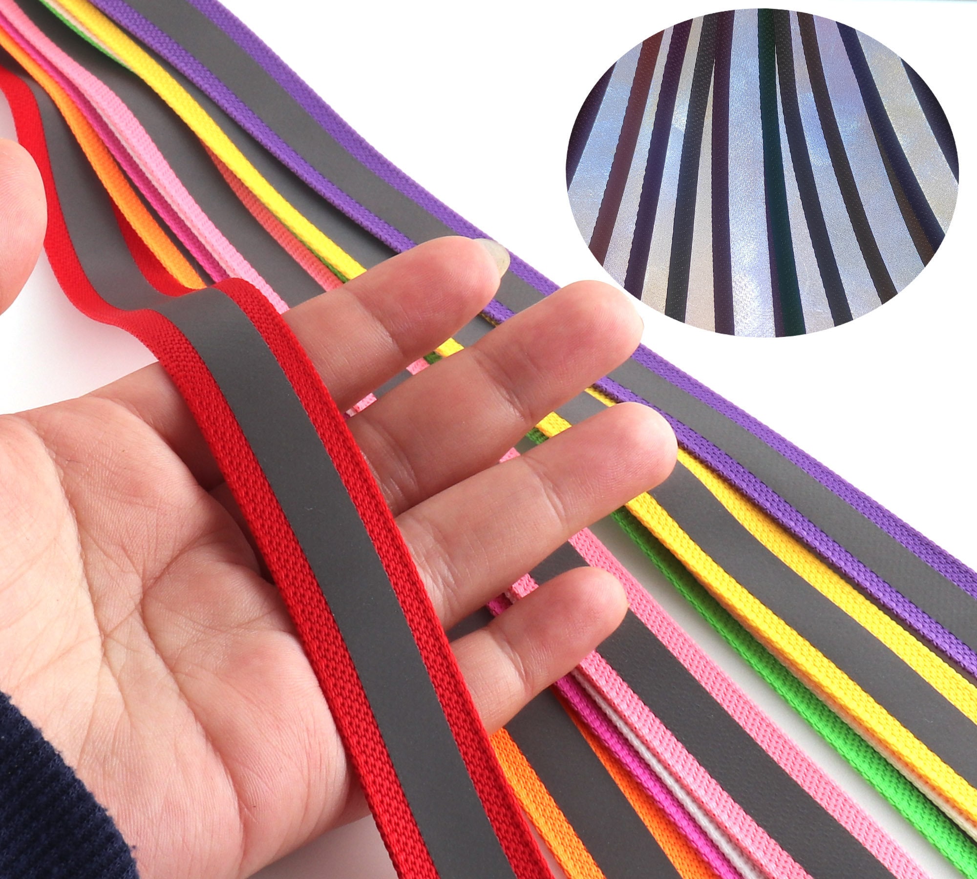 Reflective Ribbon CHOOSE YOUR COLOR Reflective Neon Webbing | Etsy