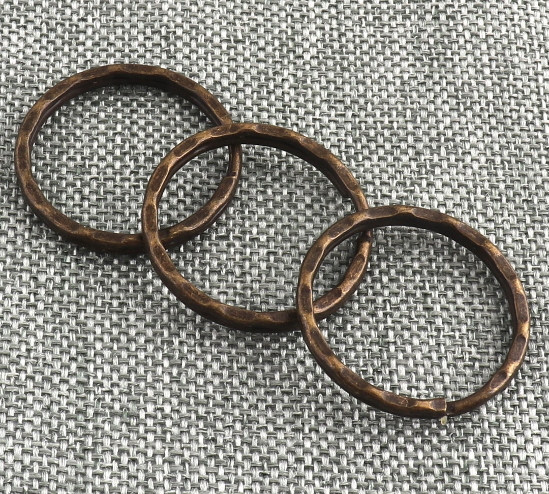 Antique Bronze Split Ring 1 Inch Key Chain Ring Split Keyring Charm ...