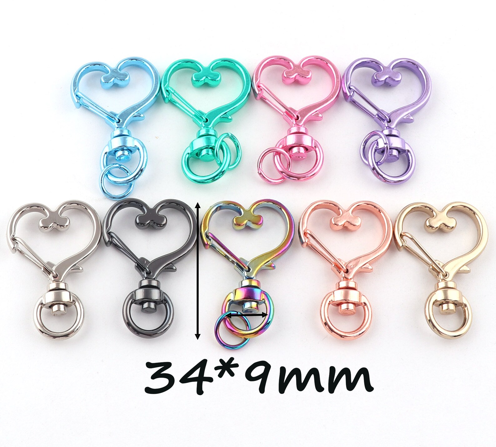 Swivel Clasp CHOOSE YOUR COLOR 3/8 Heart Key Chain Charm - Etsy