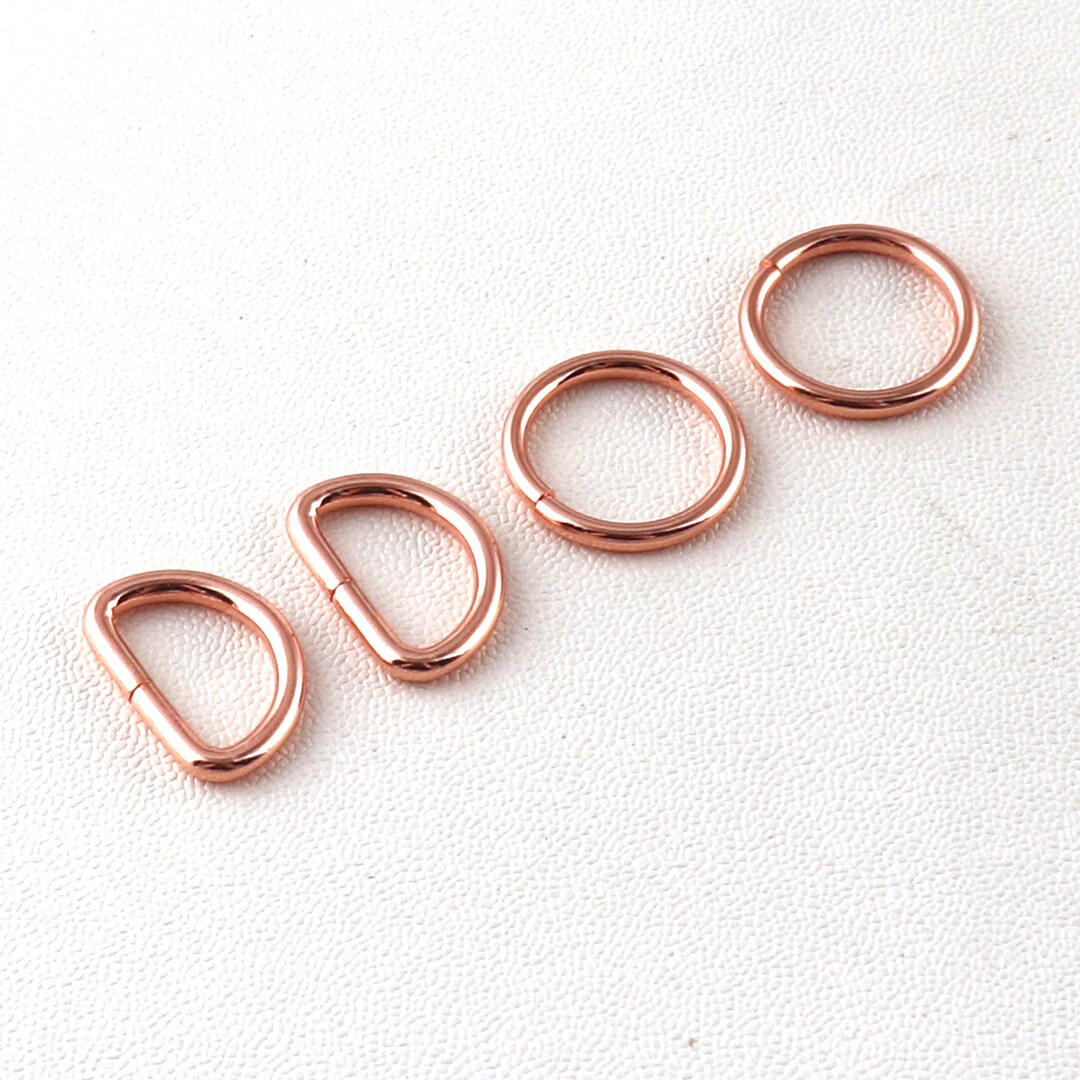 Or rose O Ring D Ring 1/2 Pouce Non soudé Métal Jump Ring Bijoux Connecteurs Anneau Pour Choker ...