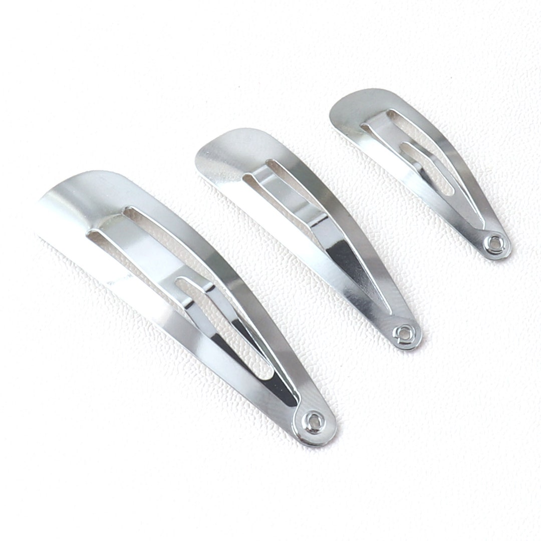Snap Clips Silver Snap Hair Clips Mini Tear Drop Clips 31/39/49mm Clips ...