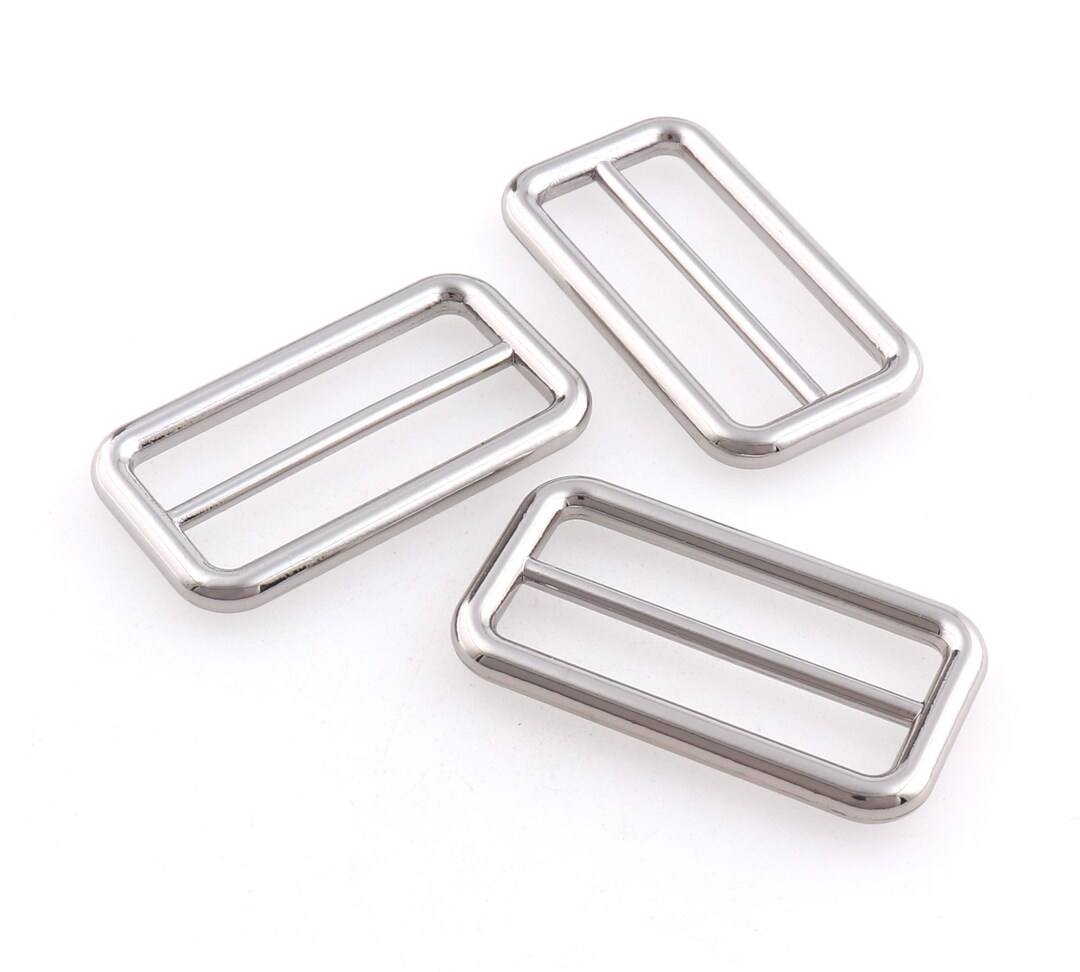 1 Dozen Silver Adjuster Buckle Metal Slide Buckle Adjuster Slide Buckle ...