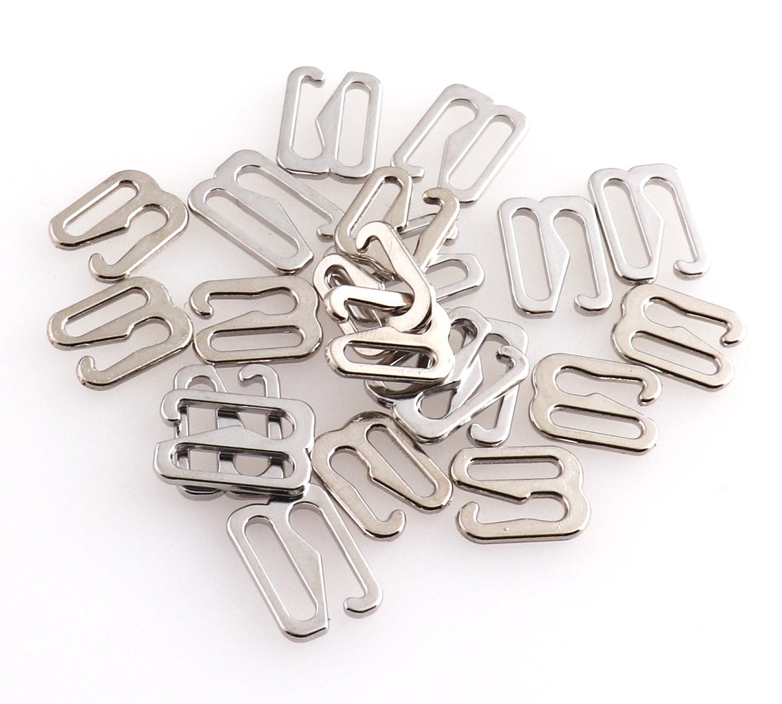 CHOOSE YOUR Size-bra Slider Hooks Silver 8/10mm Free Front - Etsy UK