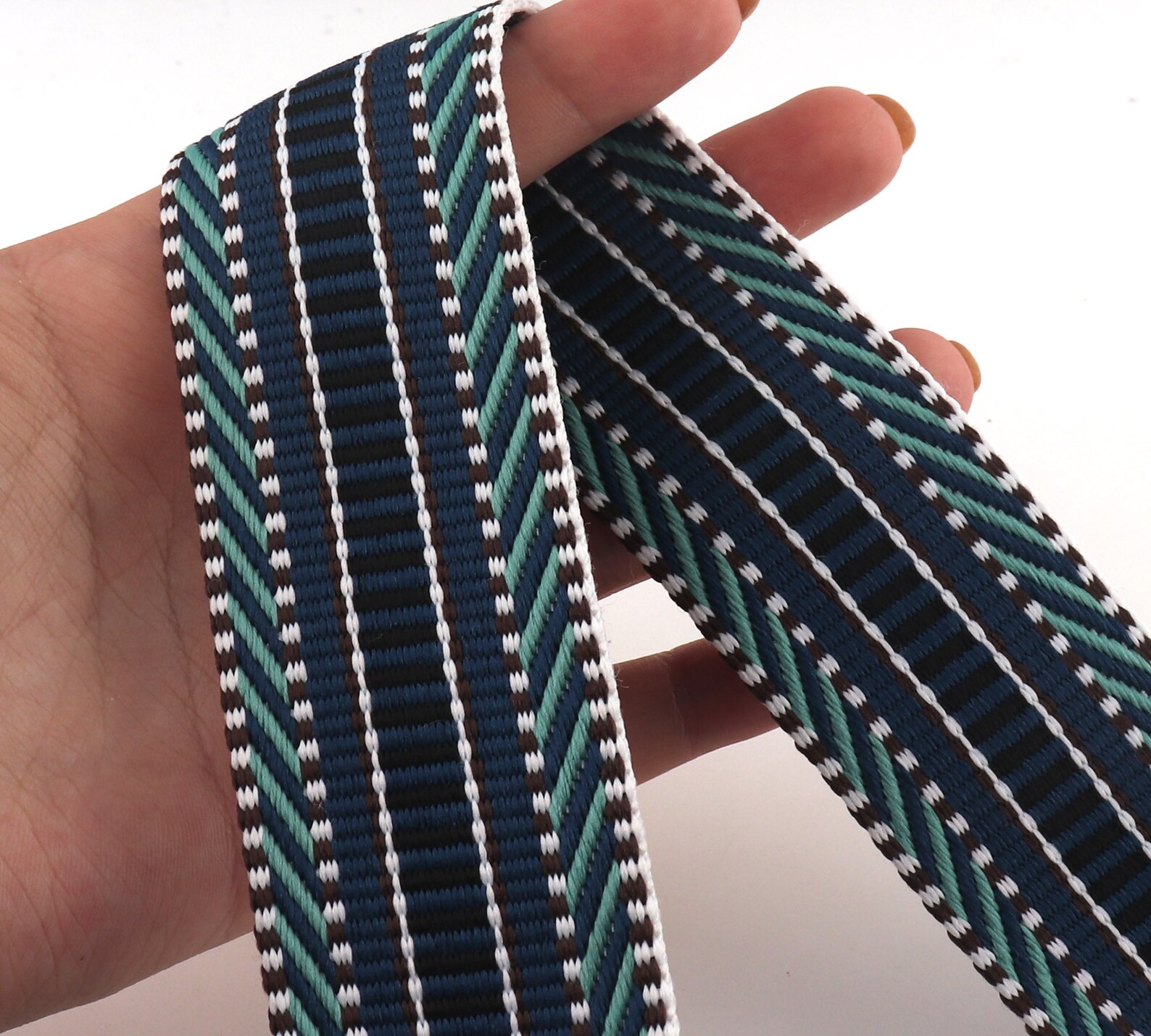 Jacquard Webbing 1 1/2colorful Cotton Webbing Soft Woven | Etsy