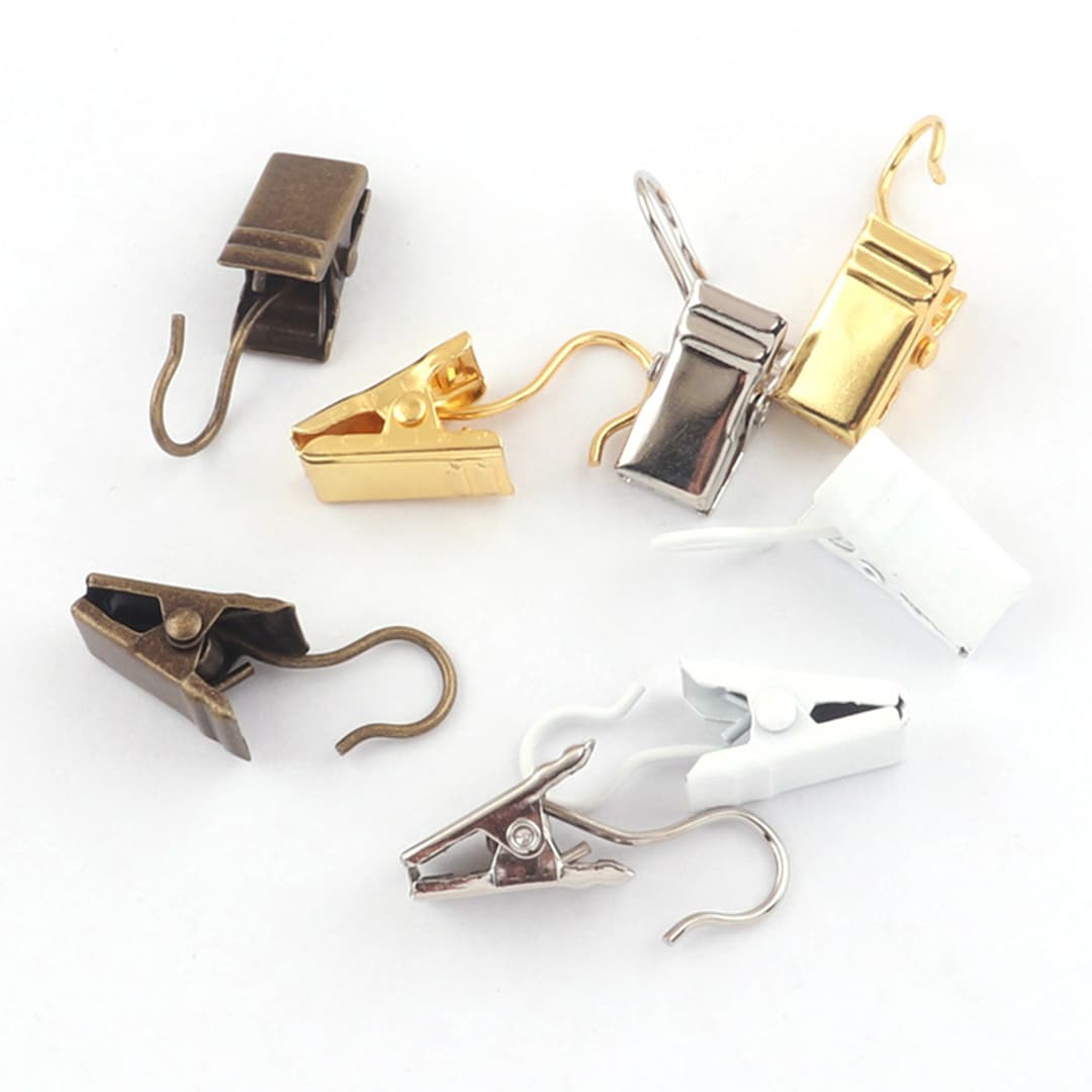 Curtain Rings With Pinch Clips Clamp Holder for Photos Metal Hanging ...
