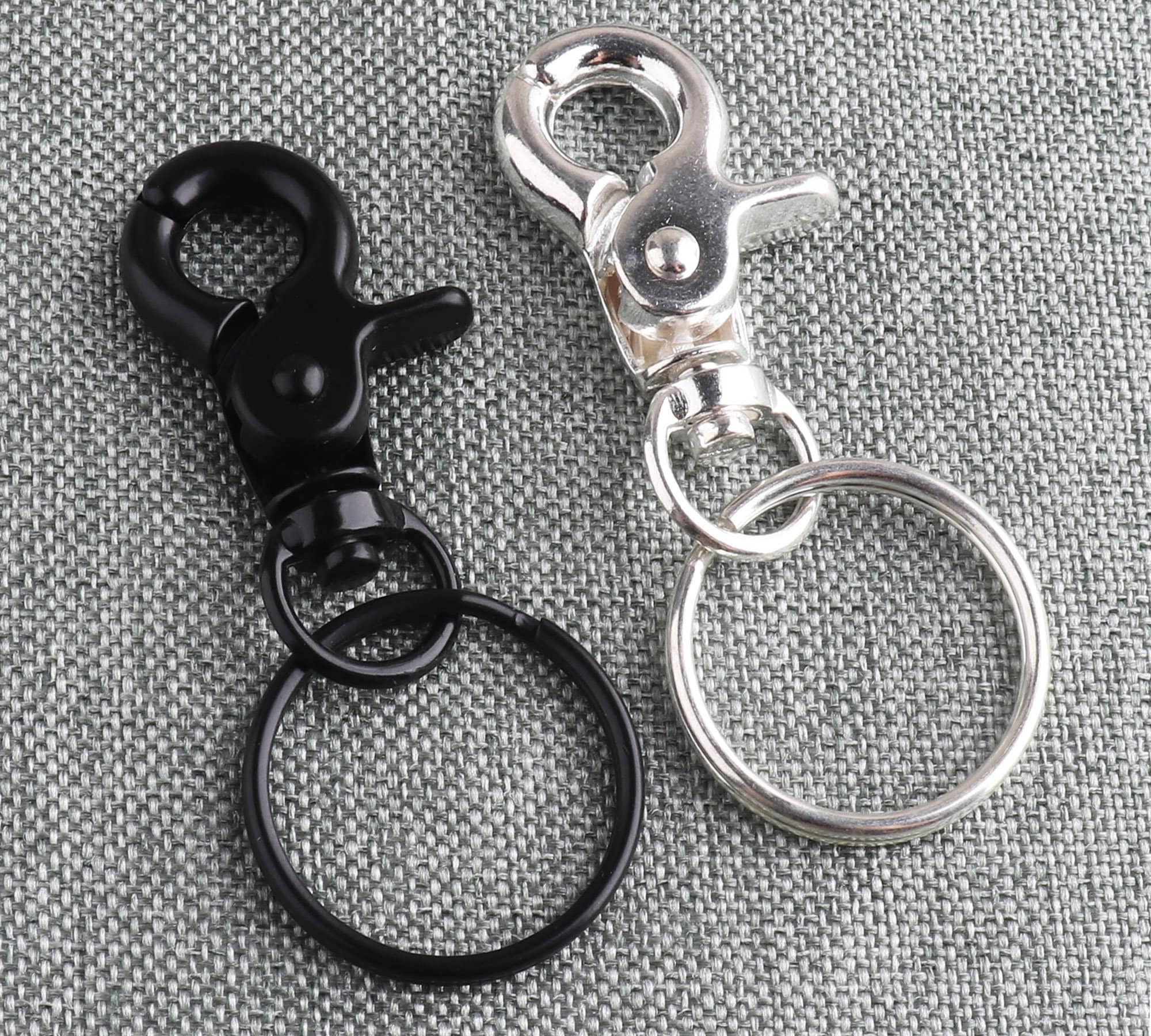 Lobster Swivel Clasp With Key Chain Ring Plated Silver/black | Etsy