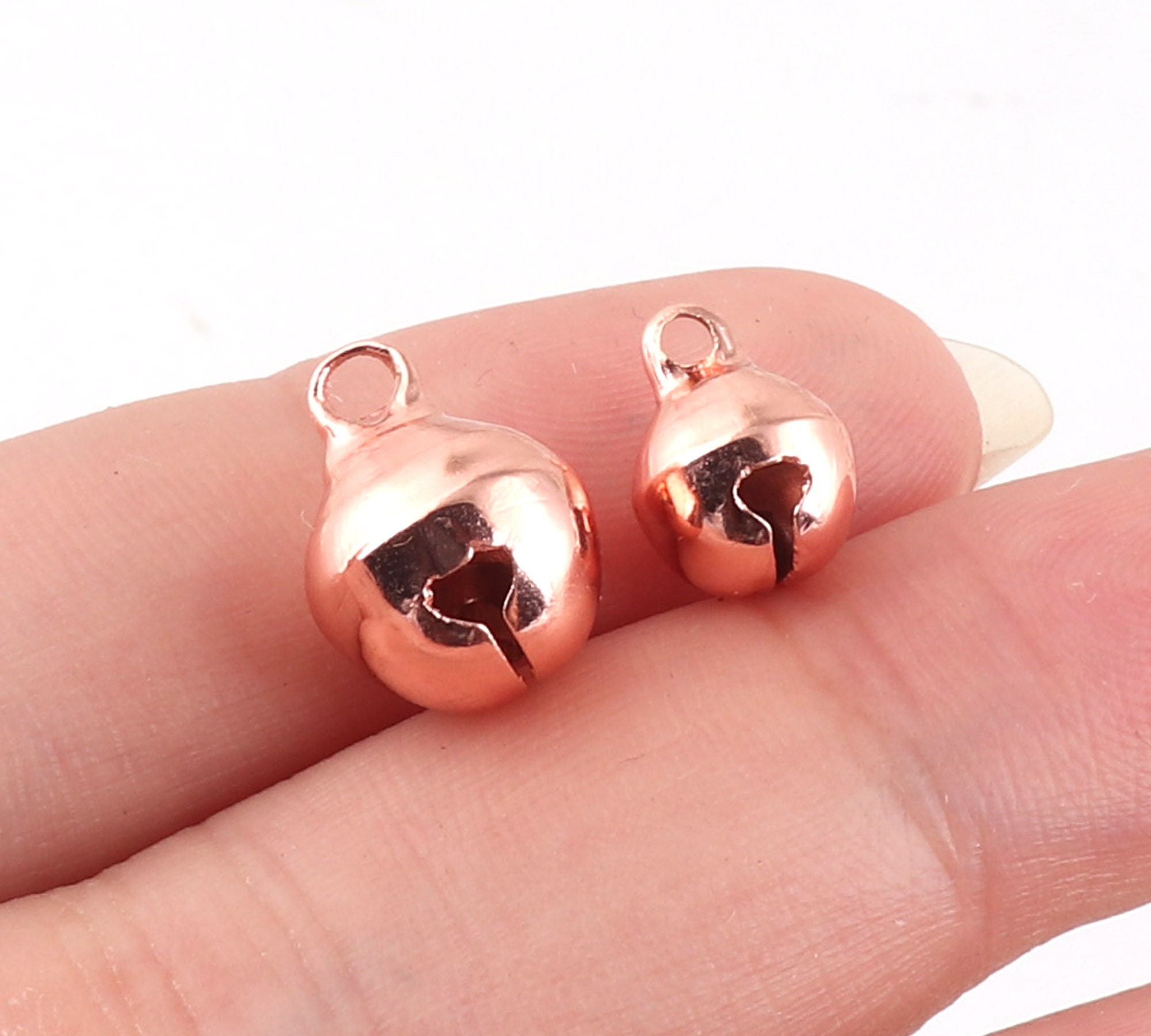Rose Gold Shiny Jingle Bells Round Small Bell Metal Bell Bell Charms ...