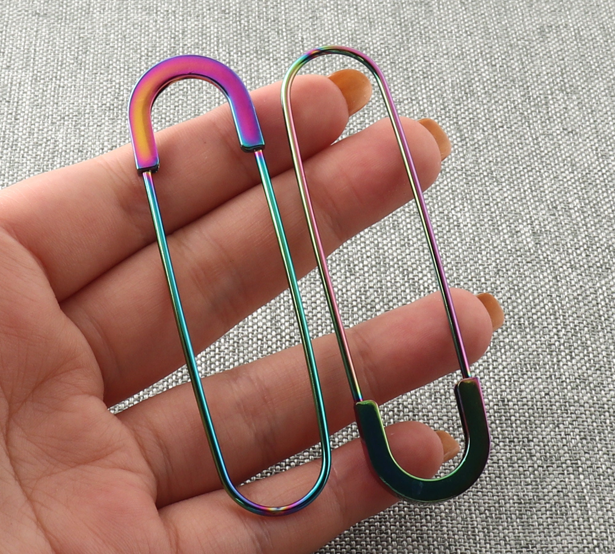 Rainbow Safety Pins Extra Large Safety Pins Colorful Brooch - Etsy