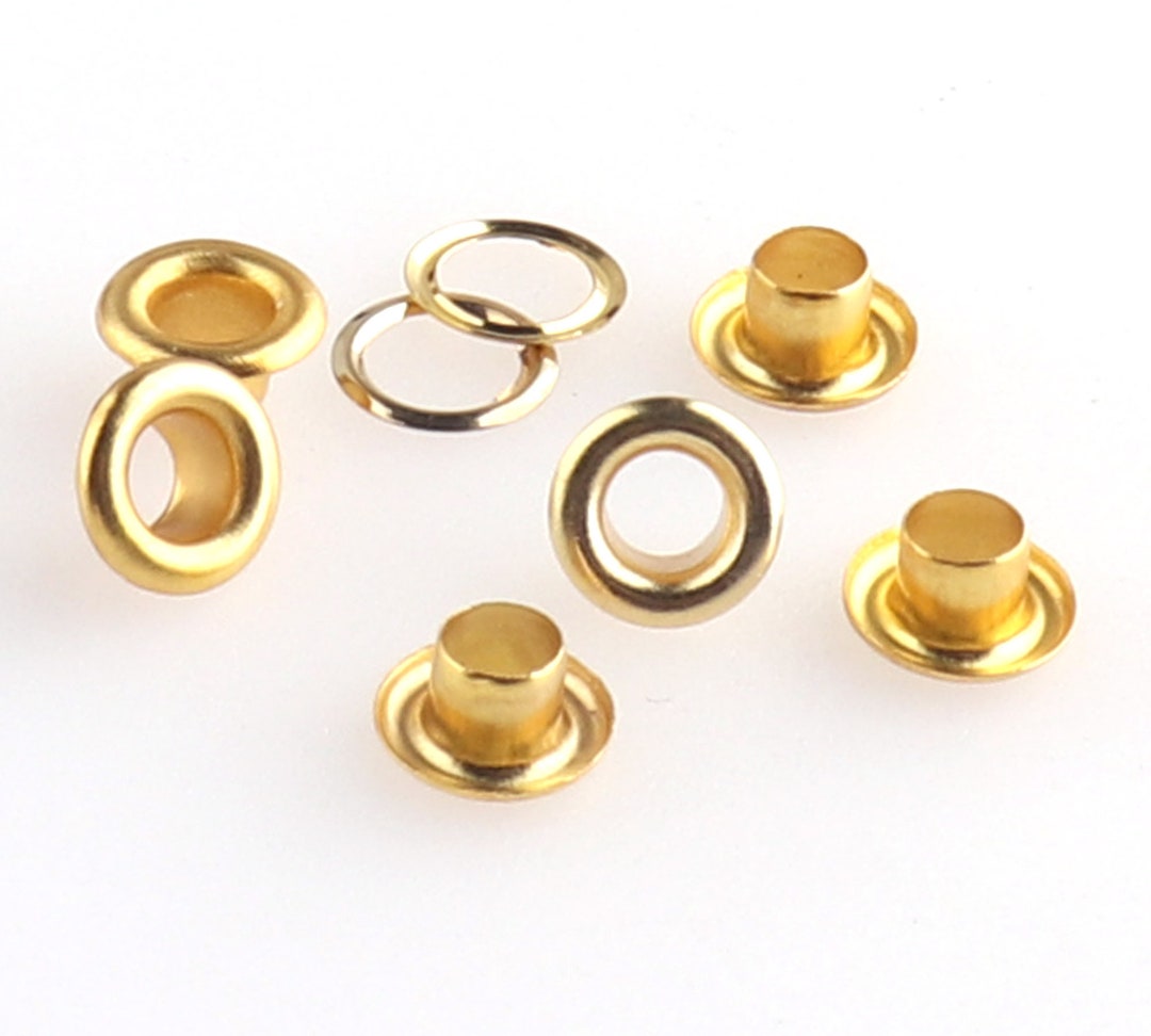 Gold Eyelets 4mm Small Grommets Eyelet With Washer FOR Cards Tags ...