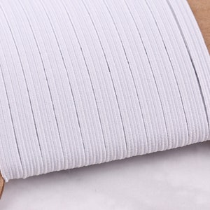 Elastic Rope White Color Flat Elastic Rope Elastic Band Stretch Cord ...