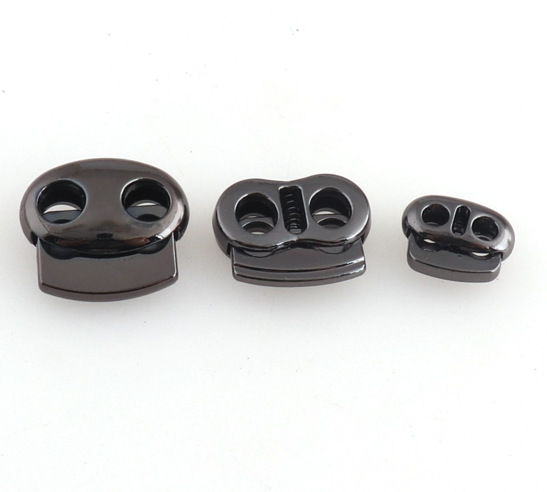 CHOOSE YOUR Size-gunmetal Toggle Cord Lock Cord Stopper Spring Buckle ...