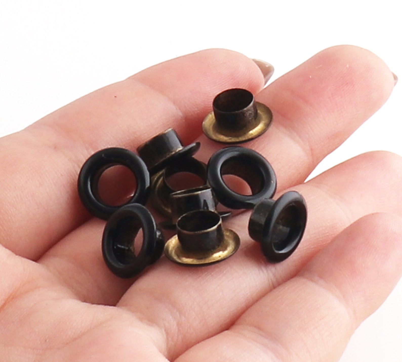 Black Eyelets 6mm Round Grommets WITH Washers Repair Grommet FOR ...