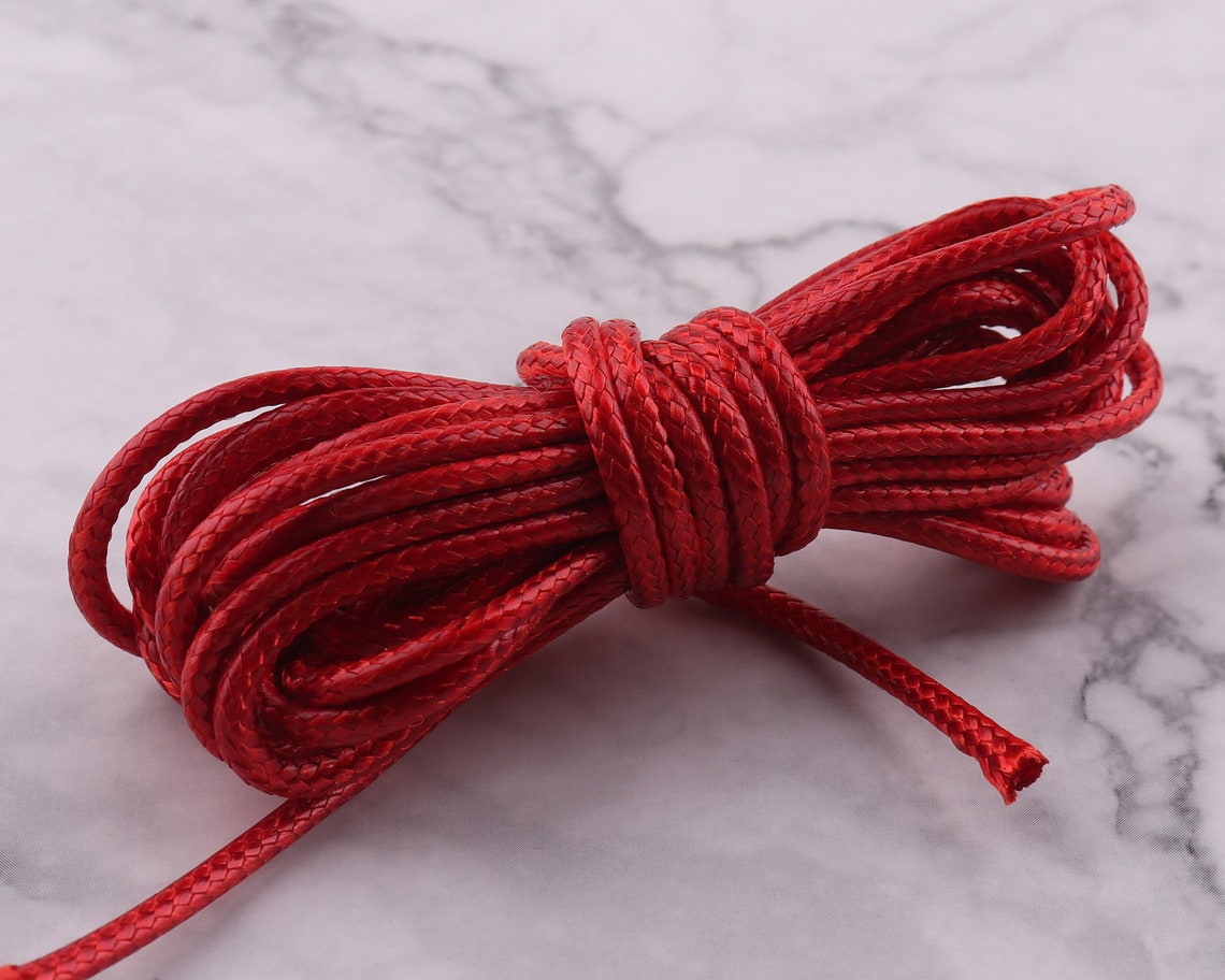 Bracelet Rope Korean Cord Waxed Polyester Cord 2mm Red Weaving | Etsy
