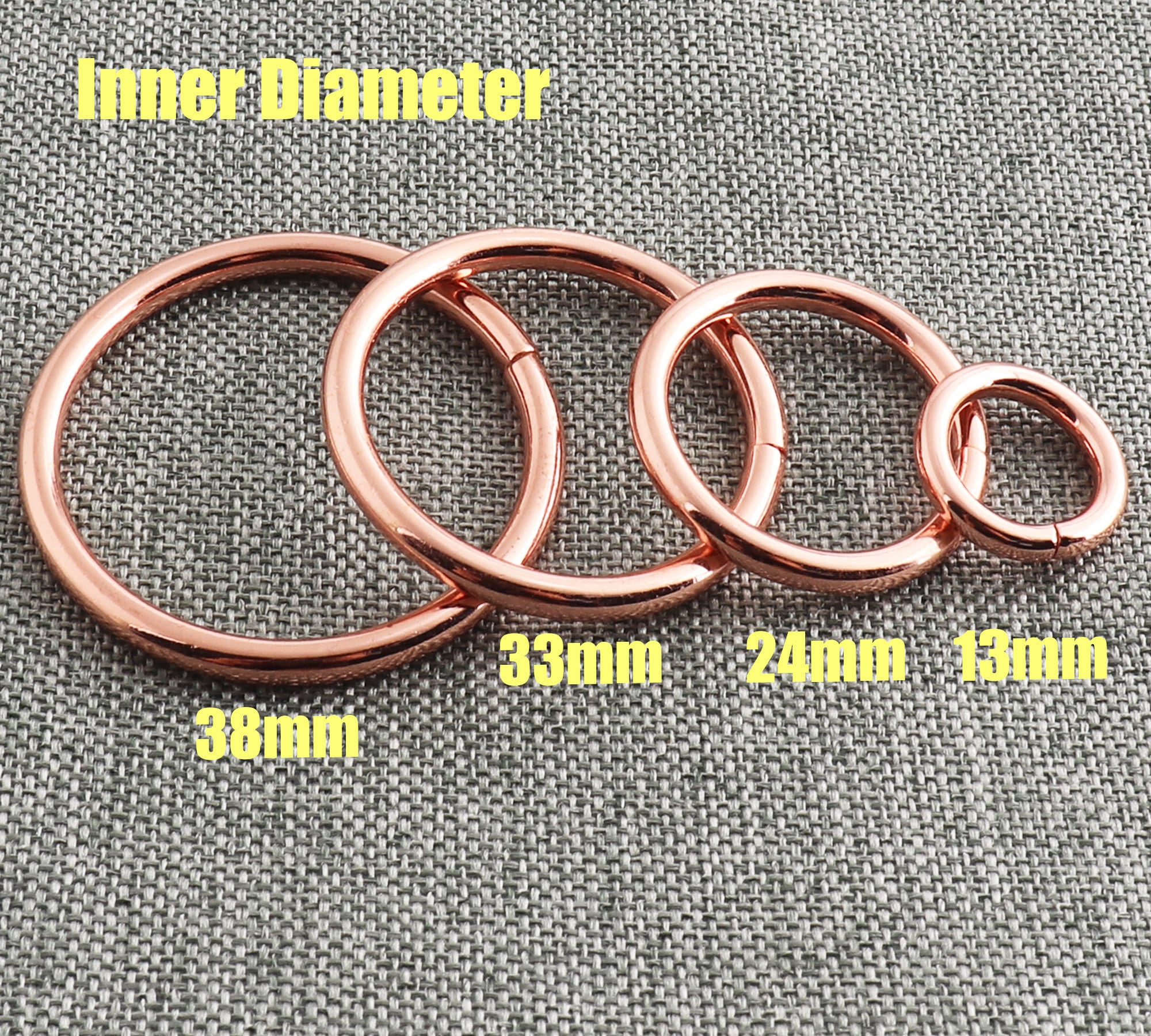O Ring 13-38mm Rose Gold Metal O Rings Non Welded Craft Rings - Etsy
