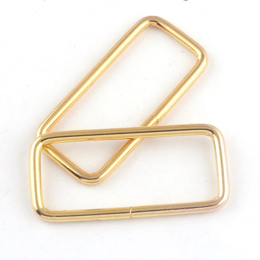 Metal Gold Rectangle Ring Strap 2 Inch Rectangular Jump Ring Bag Purse ...