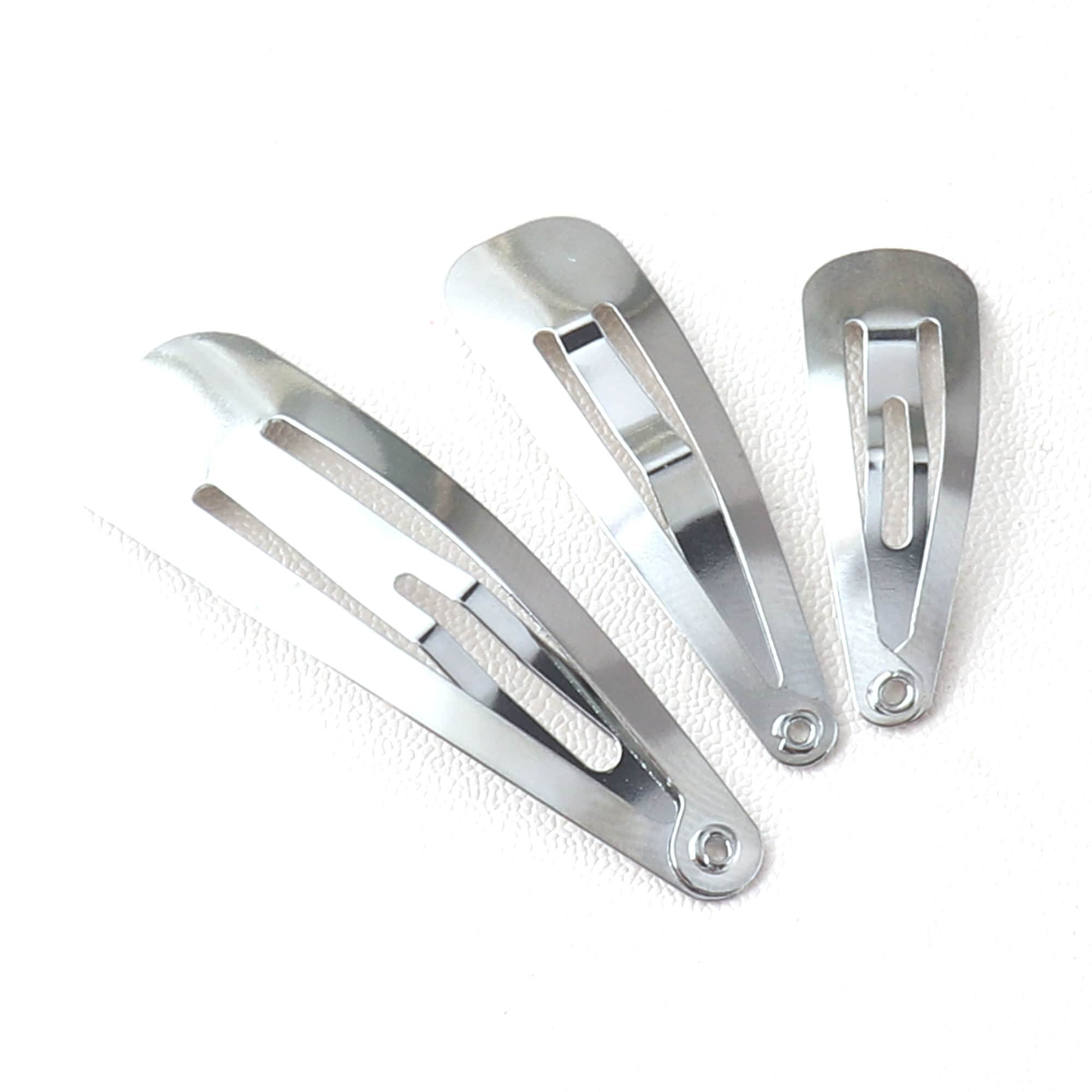 Snap Clips Silver Snap Hair Clips Mini Tear Drop Clips - Etsy UK