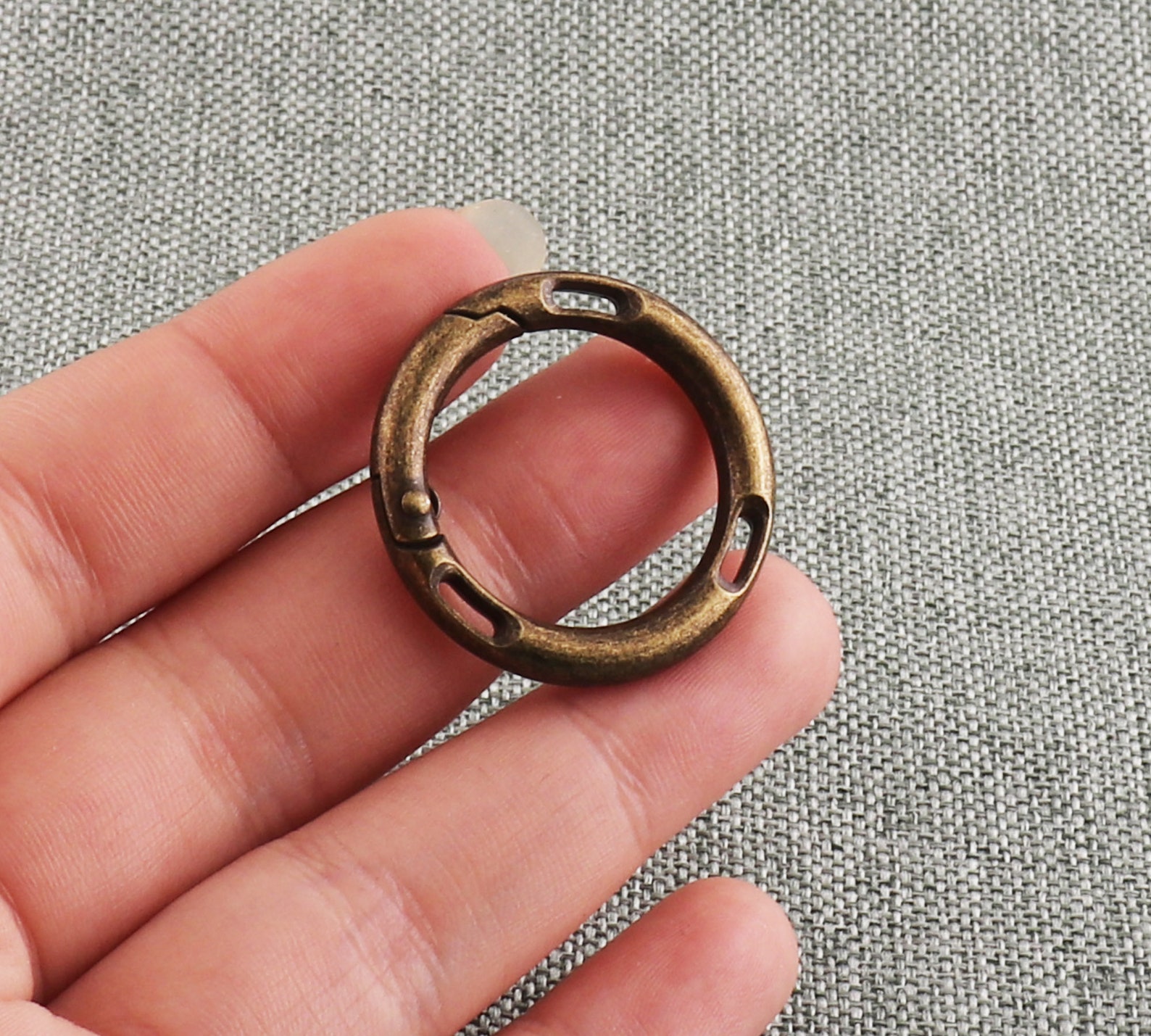 Antique Bronze Spring Ring Clasp With Hole 21mm Round Circle - Etsy