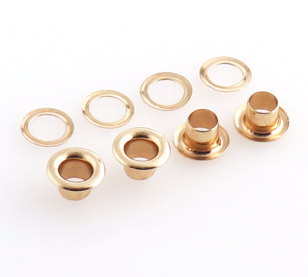 Eyelets Grommets With Washer Light Gold 5mm Hole Good for Leather Craft ...