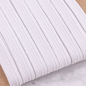 Flat Elastic Rope Elastic Band Stretch Cord White Flat Elastic Cord 7mm ...