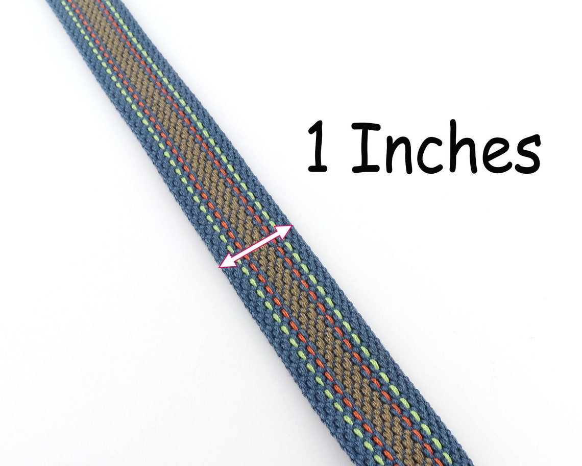 Blue Cotton Stripe Webbing1soft Webbing Woven | Etsy