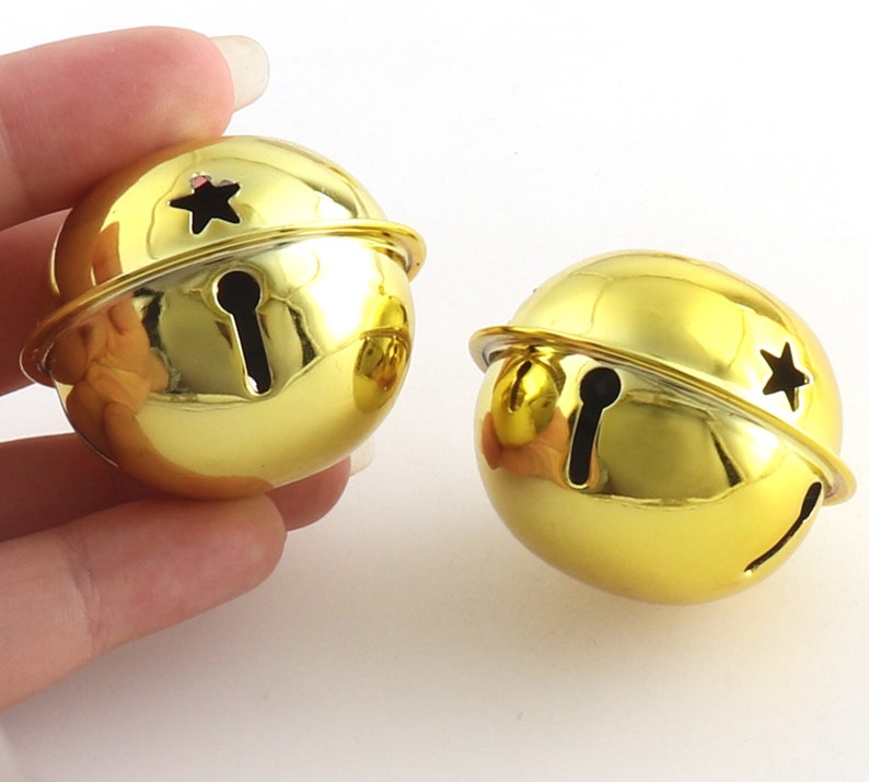 Jingle Bell Star Gold Jingle Bells 40mm Large Jingle Bell Bell Charms ...