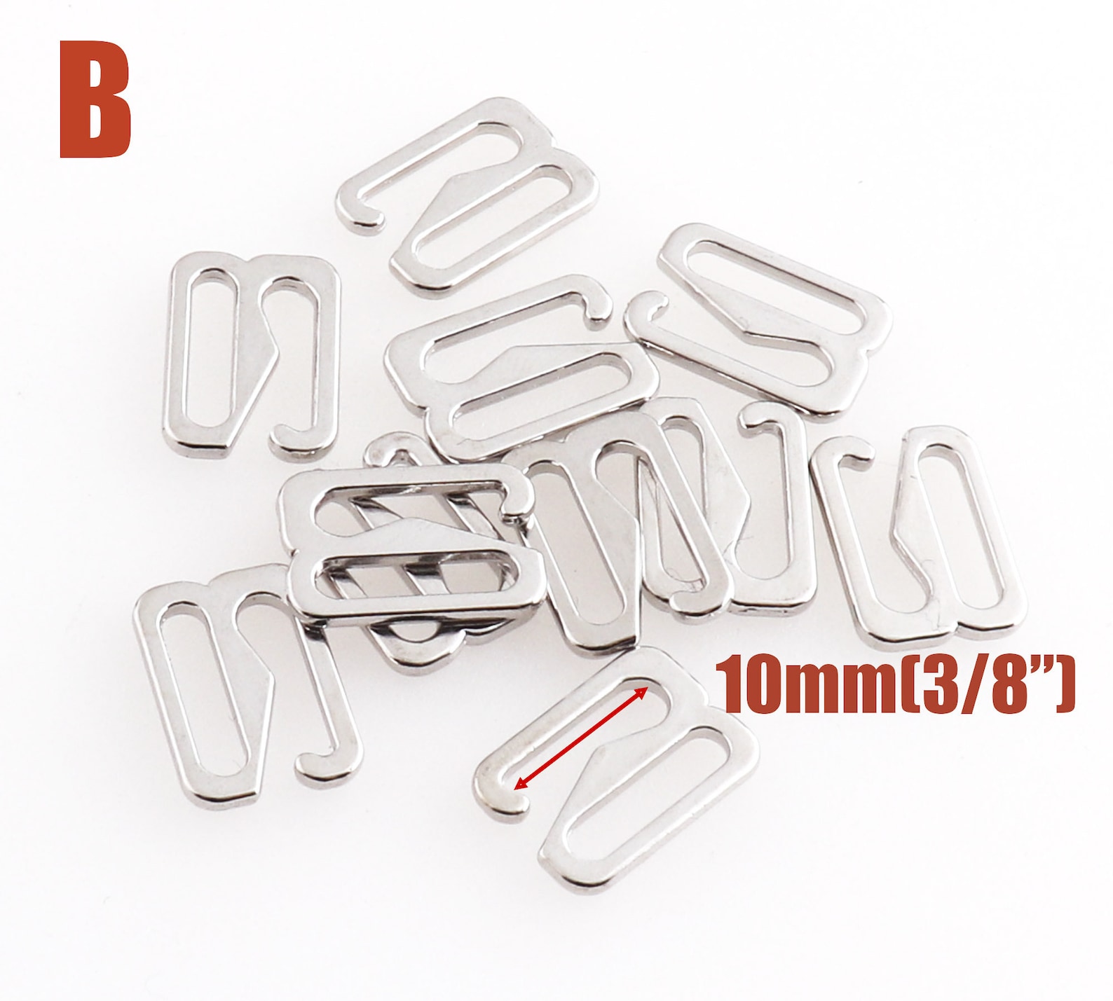 CHOOSE YOUR Size-bra Slider Hooks Silver 8/10mm Free Front - Etsy UK