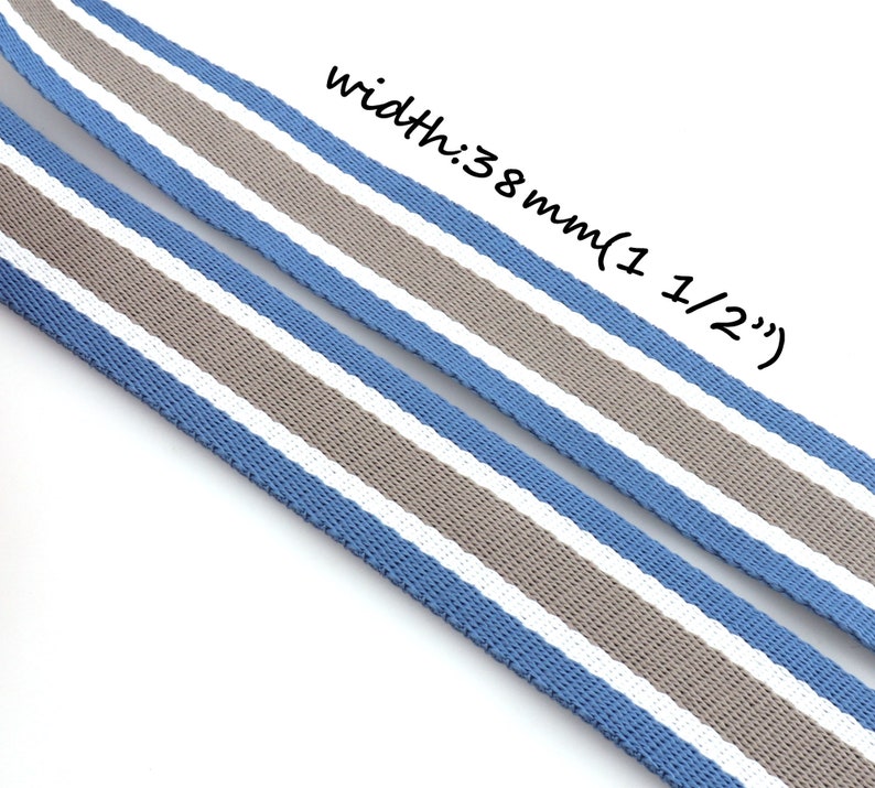 Heavy Duty Webbing 1.5 Inch Blue&gray Striped Webbing for Bag - Etsy