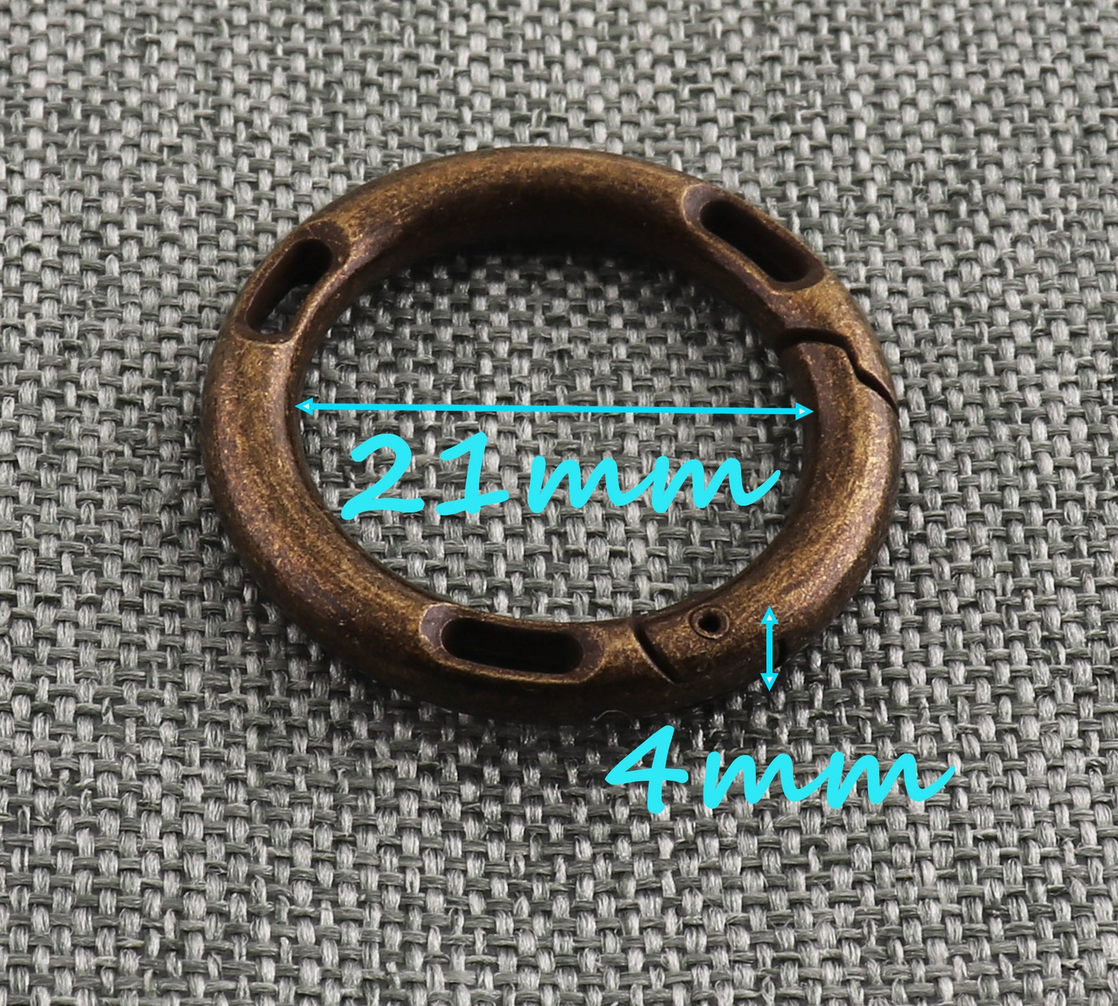 Antique Bronze Spring Ring Clasp With Hole 21mm Round Circle - Etsy