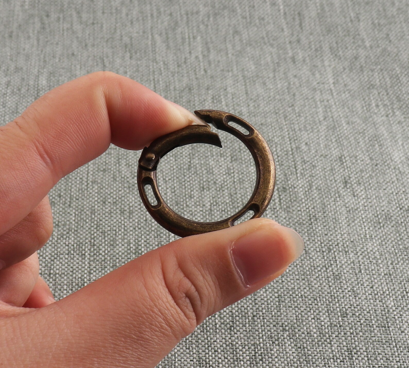 Antique Bronze Spring Ring Clasp With Hole 21mm Round Circle - Etsy