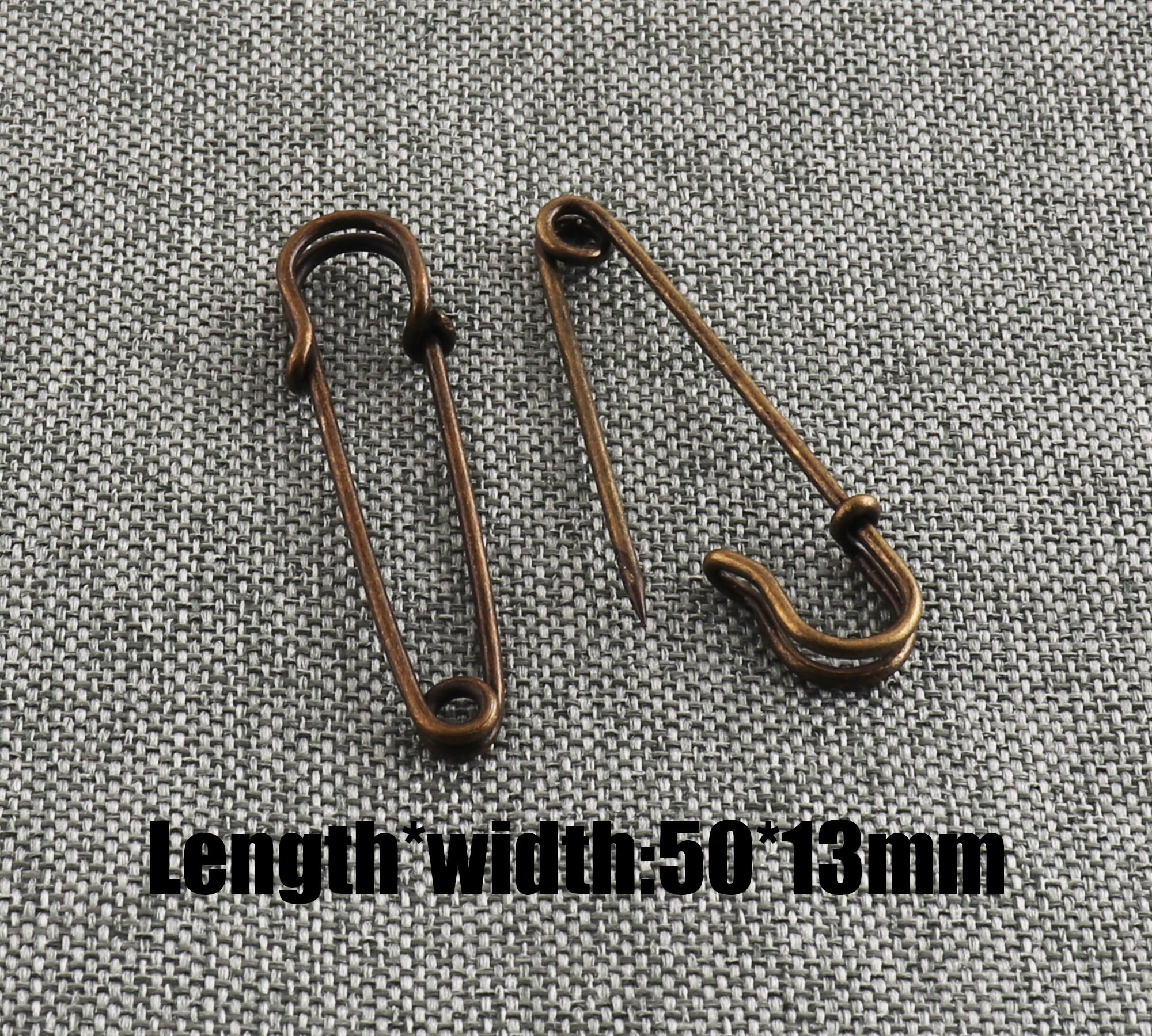 Brooch Pins Antique Brass Needle Large Metal Safety Pins | Etsy