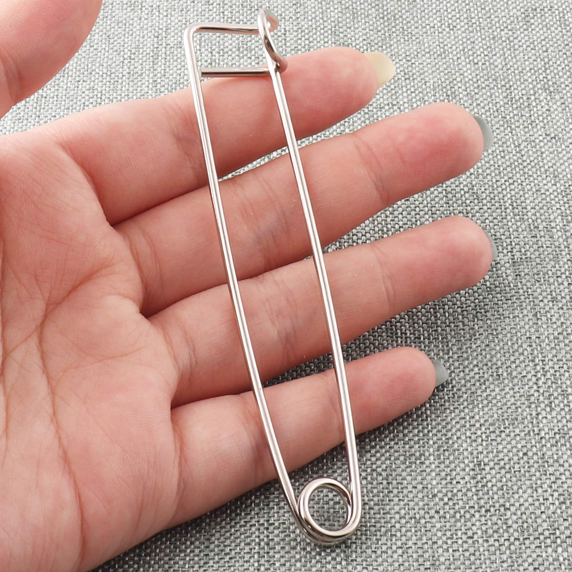 Giant Safety Pins Jumbo Laundry Safety Pins 10cm Silver Stitch - Etsy