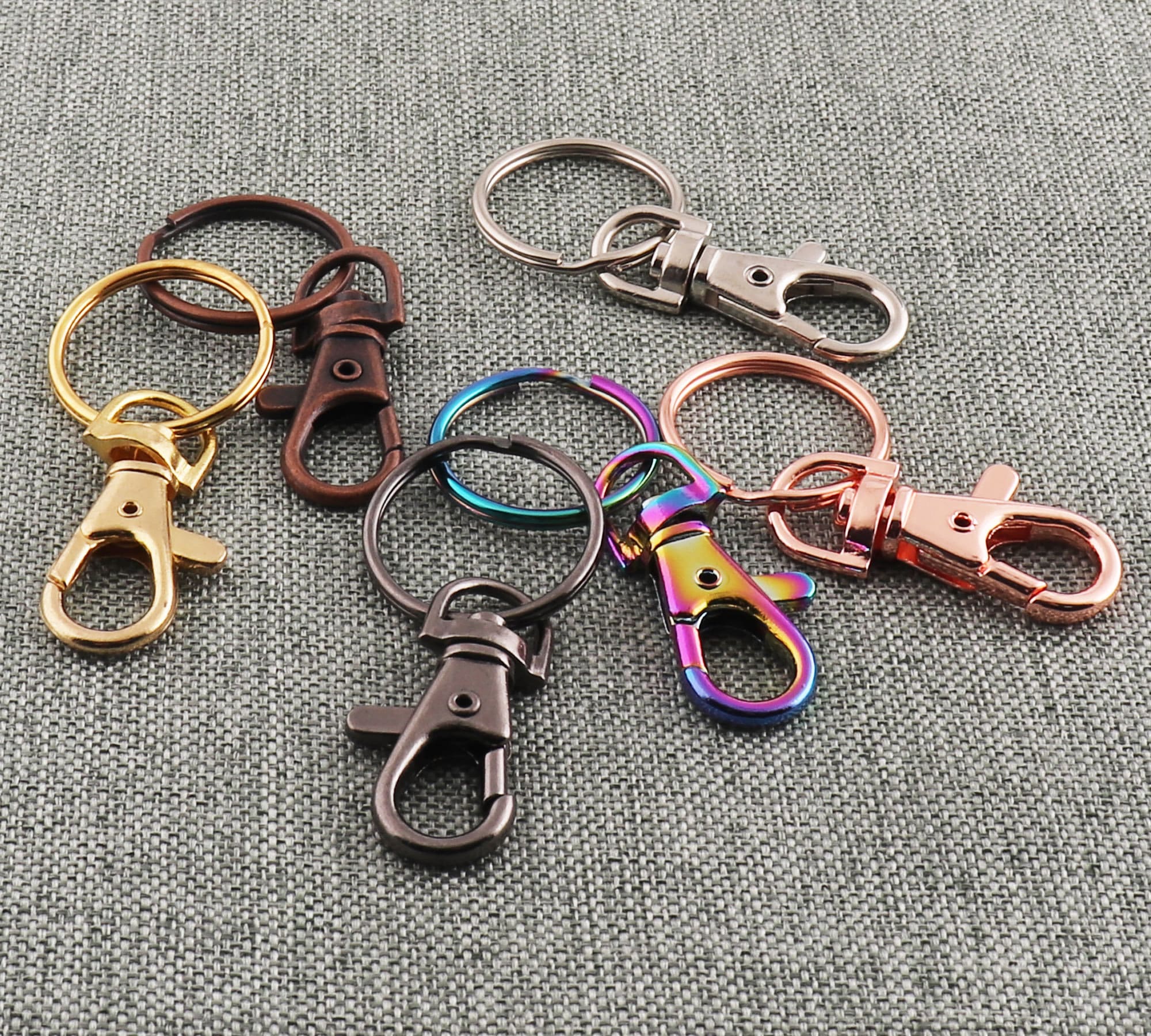 Swivel Snap Hooks With Key Rings Premium Metal Swivel Lobster - Etsy